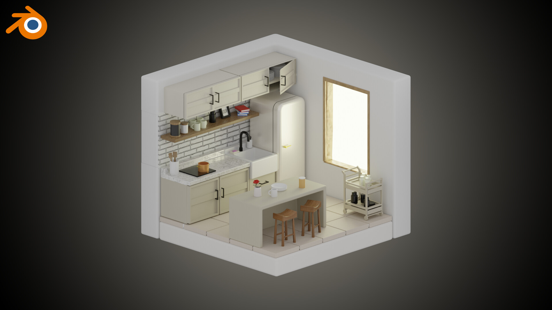 ArtStation - Low Poly Kitchen