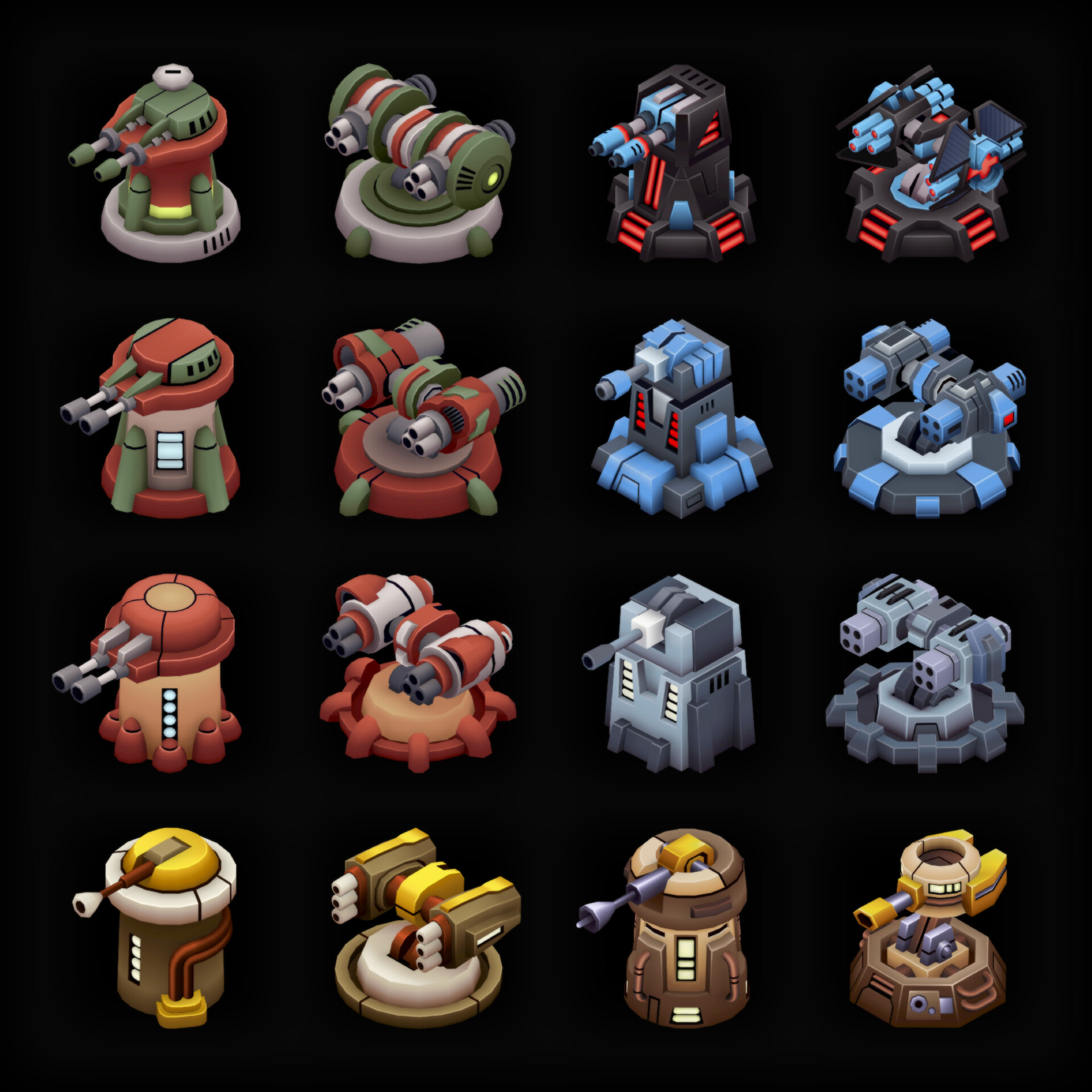 ArtStation - Star Wars: Commander - Low Poly Turrets (3D Gradient ...