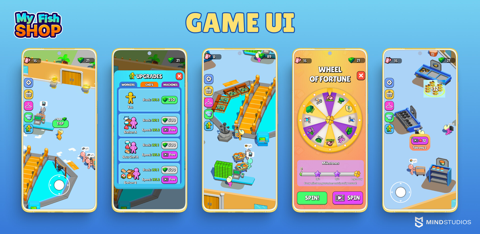 ArtStation - Game UI | Hybrid-Casual Management Game