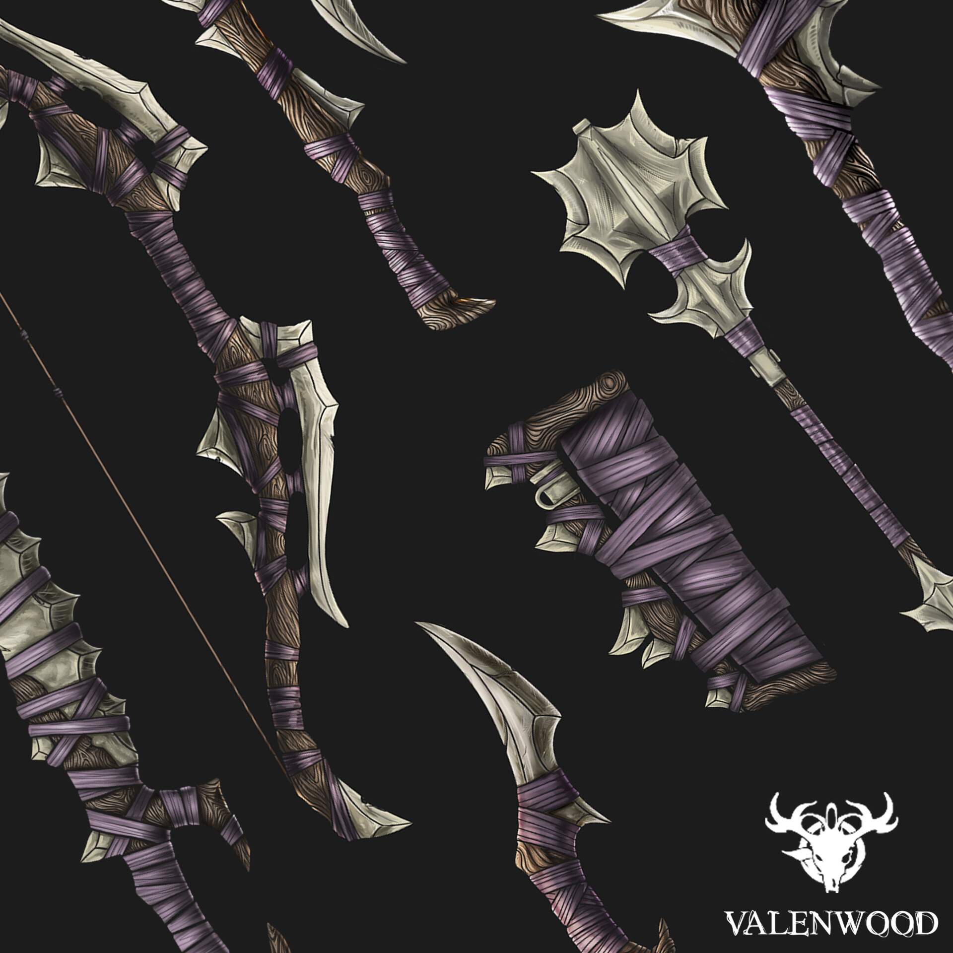ArtStation - Wood Orc Weapon Set (Two & One Handed) - Valenwood