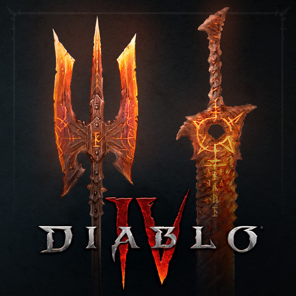 ArtStation - Diablo IV - Hell's Champion Weapons