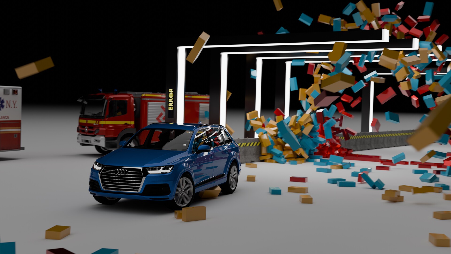 ArtStation - Audi SUV Crash Physics | Blender 4.1
