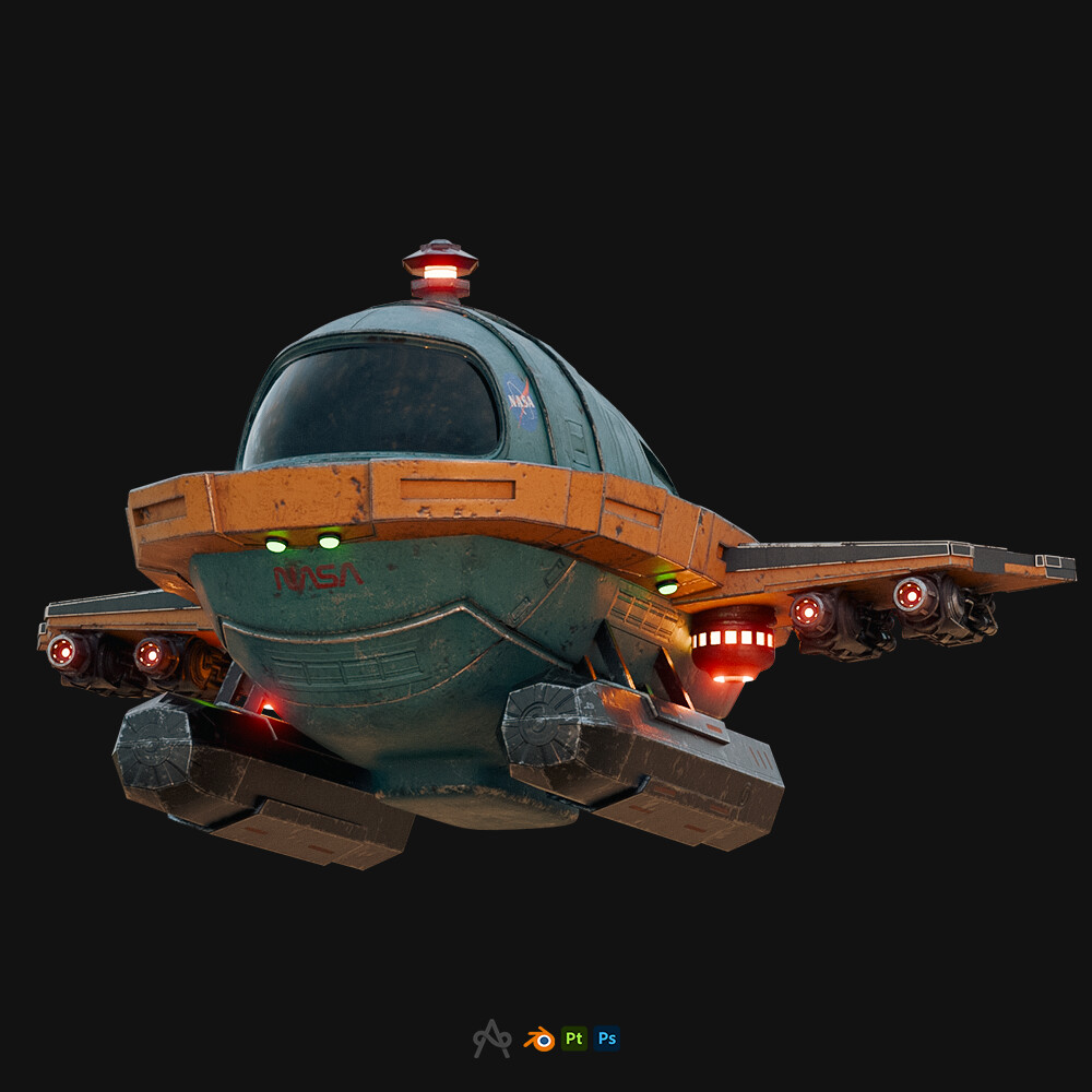 ArtStation - NASA Cartoon Plane Concept 3D Model