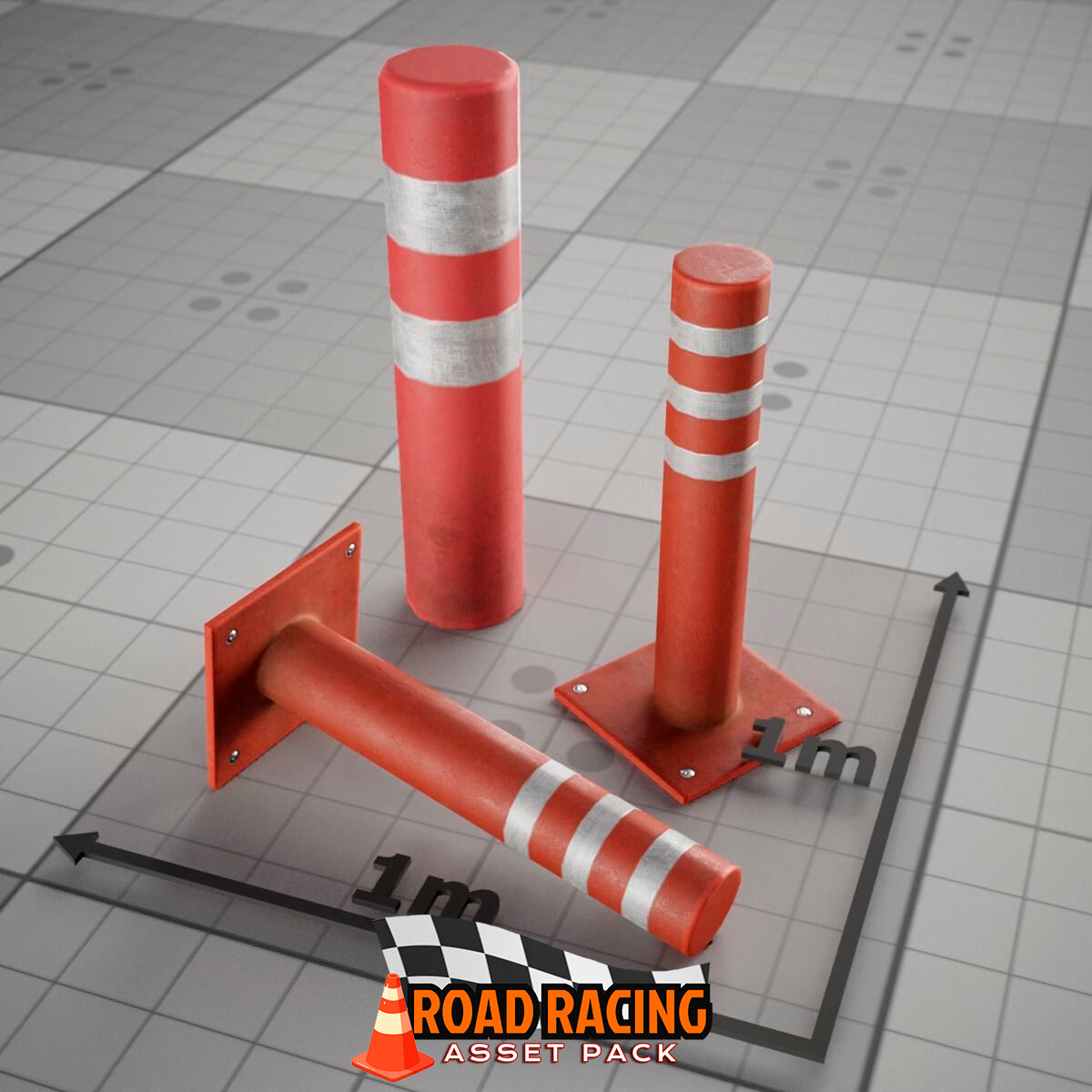 ArtStation - Road Racing Asset Pack: Road Signal Pole