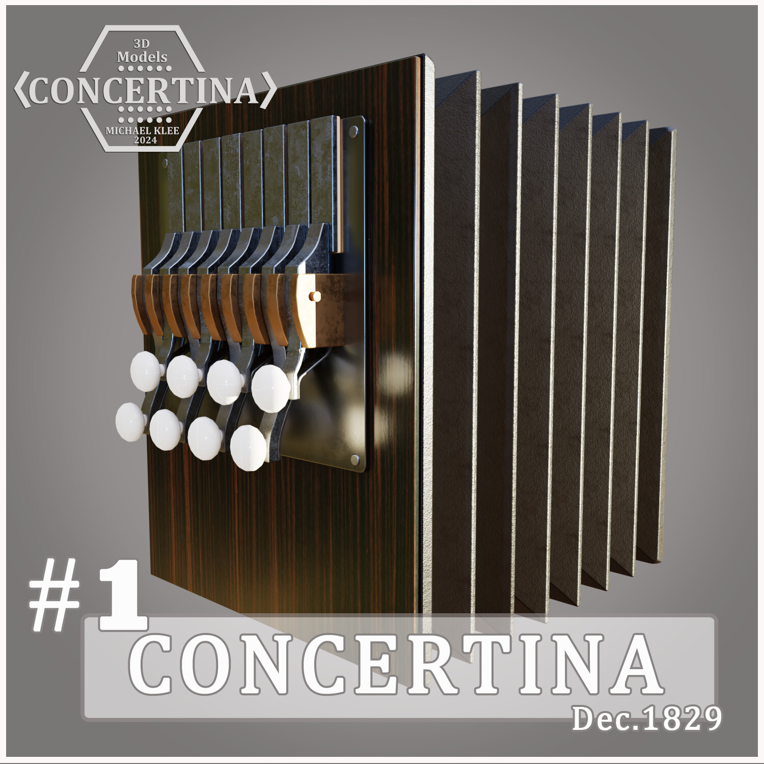 Michael Klee - Charles Wheatston - 1st Concertina - 1829 (Bellows ...