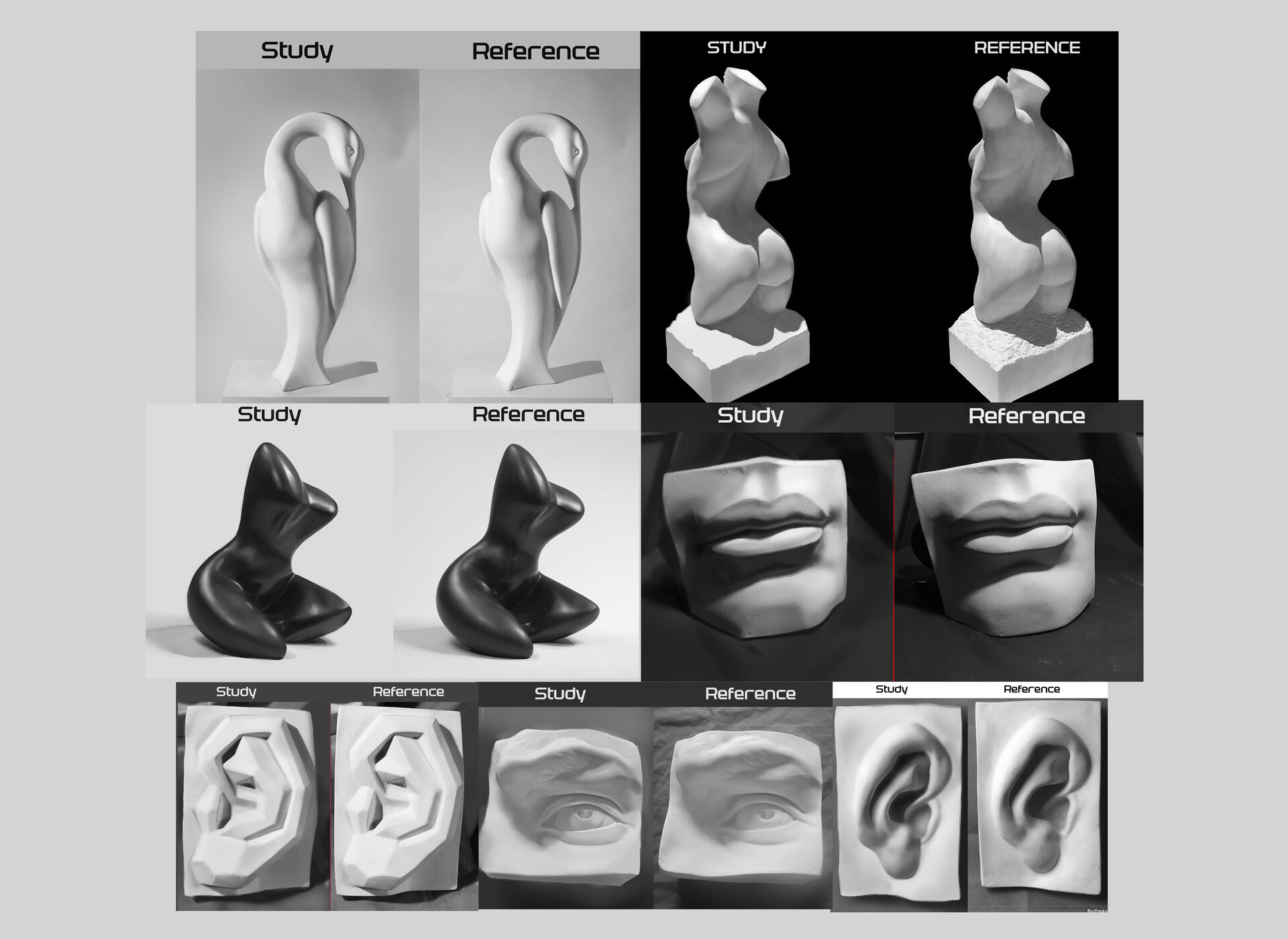 ArtStation - GreyScale Statue Studies