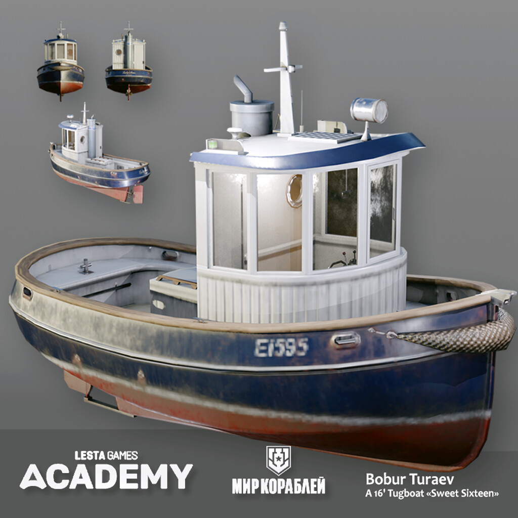ArtStation - Lesta Academy - A 16' Tugboat "Sweet Sexteen"