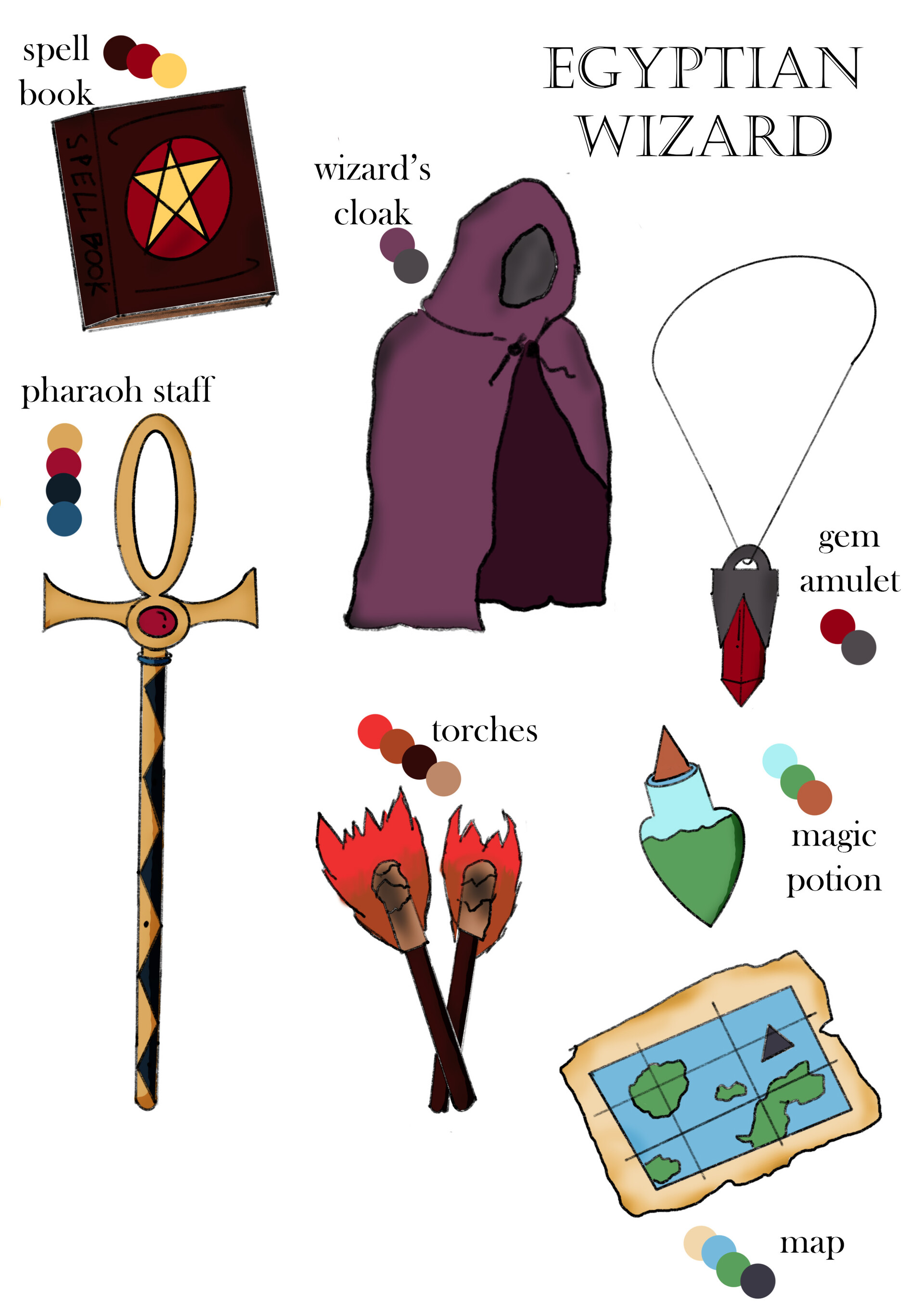 ArtStation - DnD Egyptian Wizard Concept Art