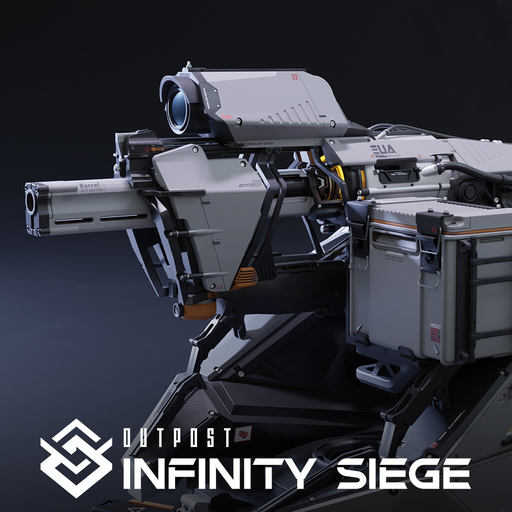 ArtStation - 冲锋溶质炮塔/Submachine XEN Turret Outpost: Infinity Siege/重装前哨