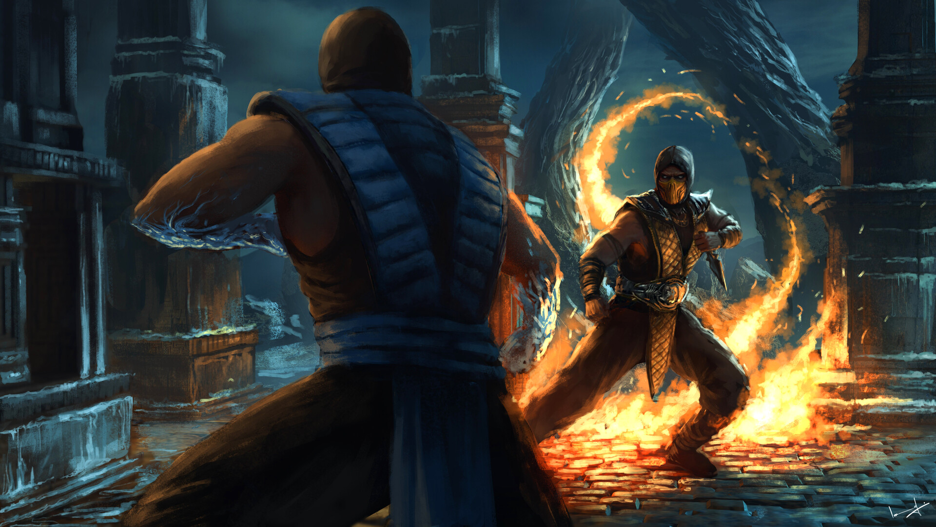 ArtStation - Mortal Kombat 11 - Scorpion Vs Subzero - Fanart