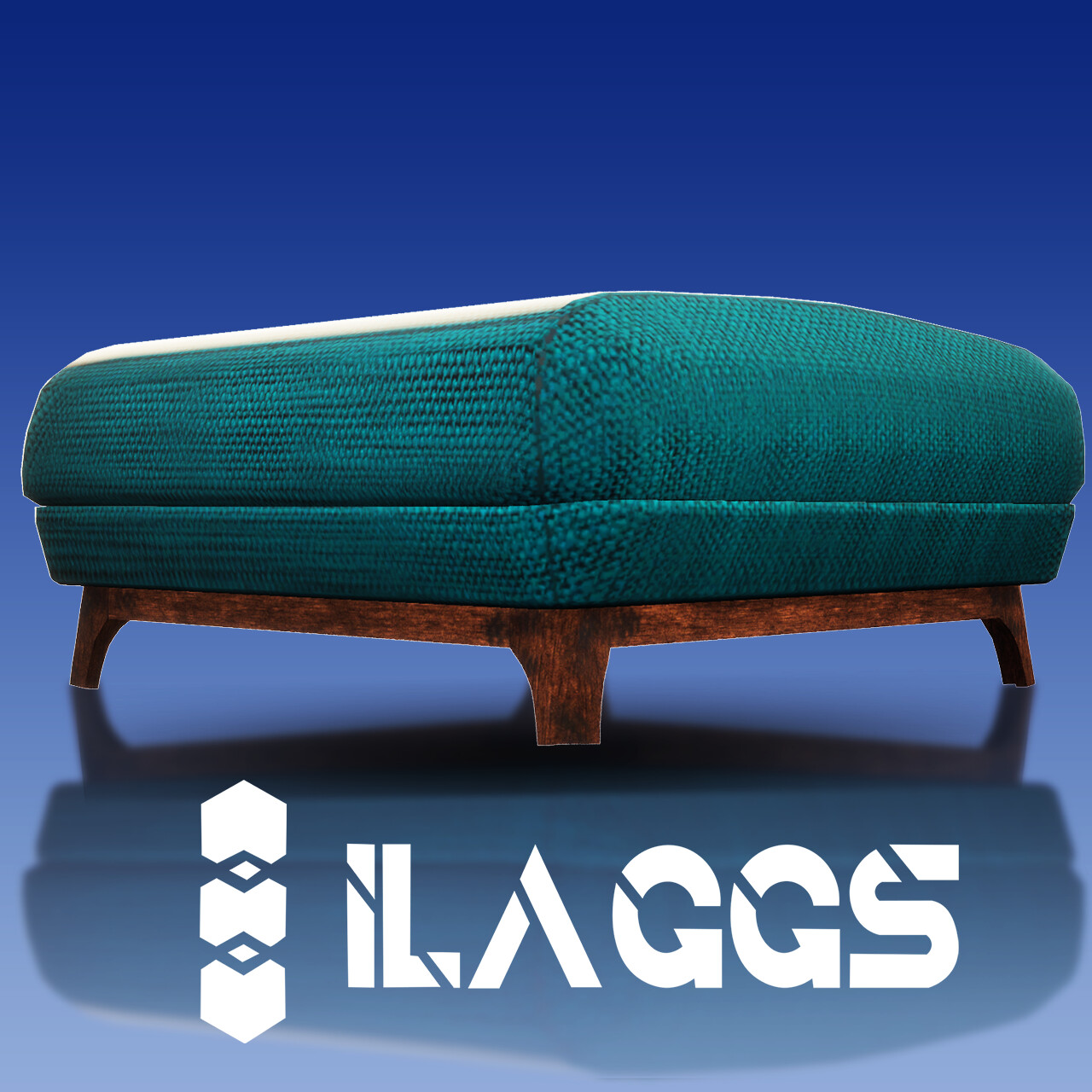 ArtStation - Ceni Lagoon Blue Ottoman