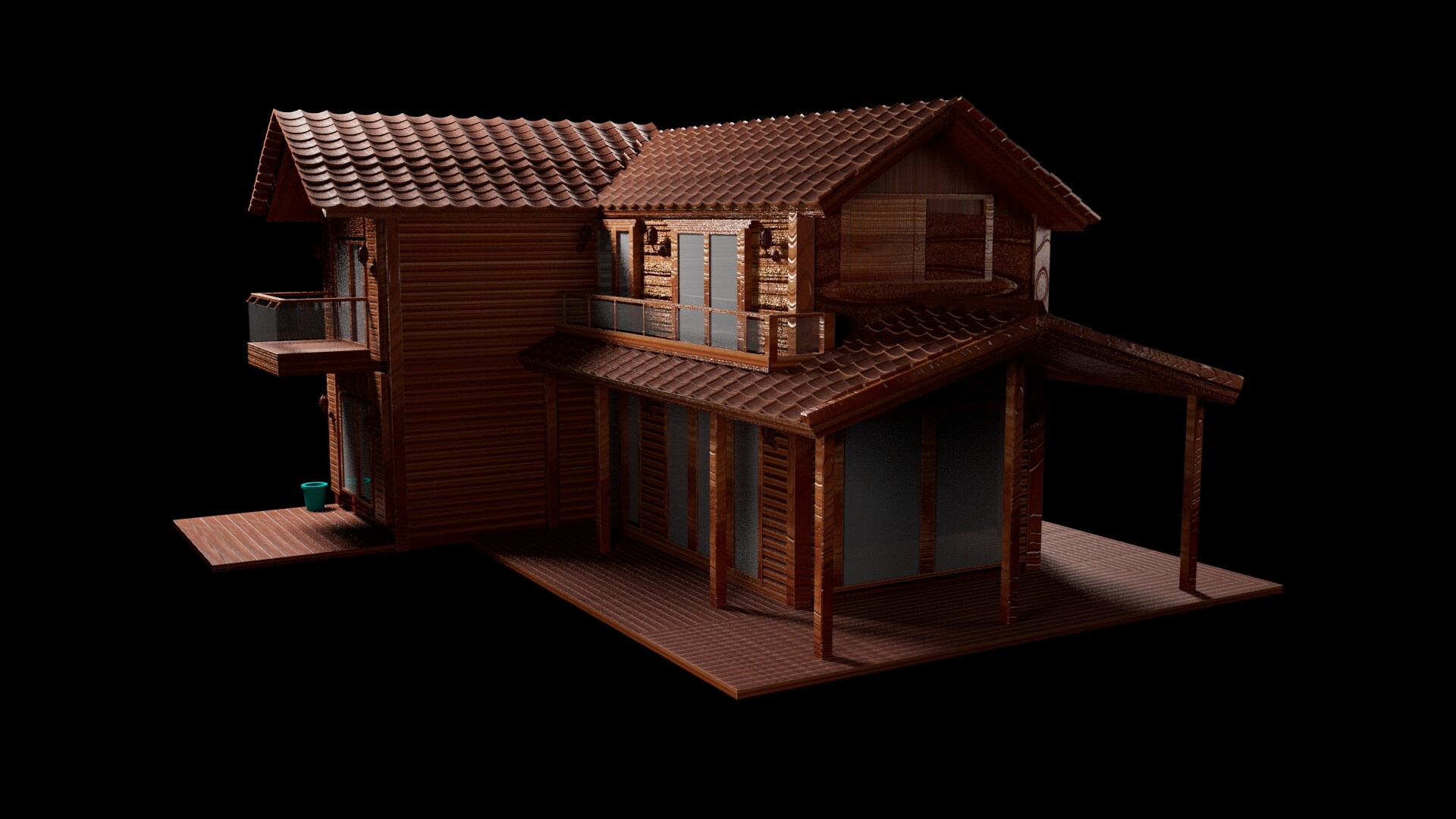 ArtStation - Double-Storey Wooden House
