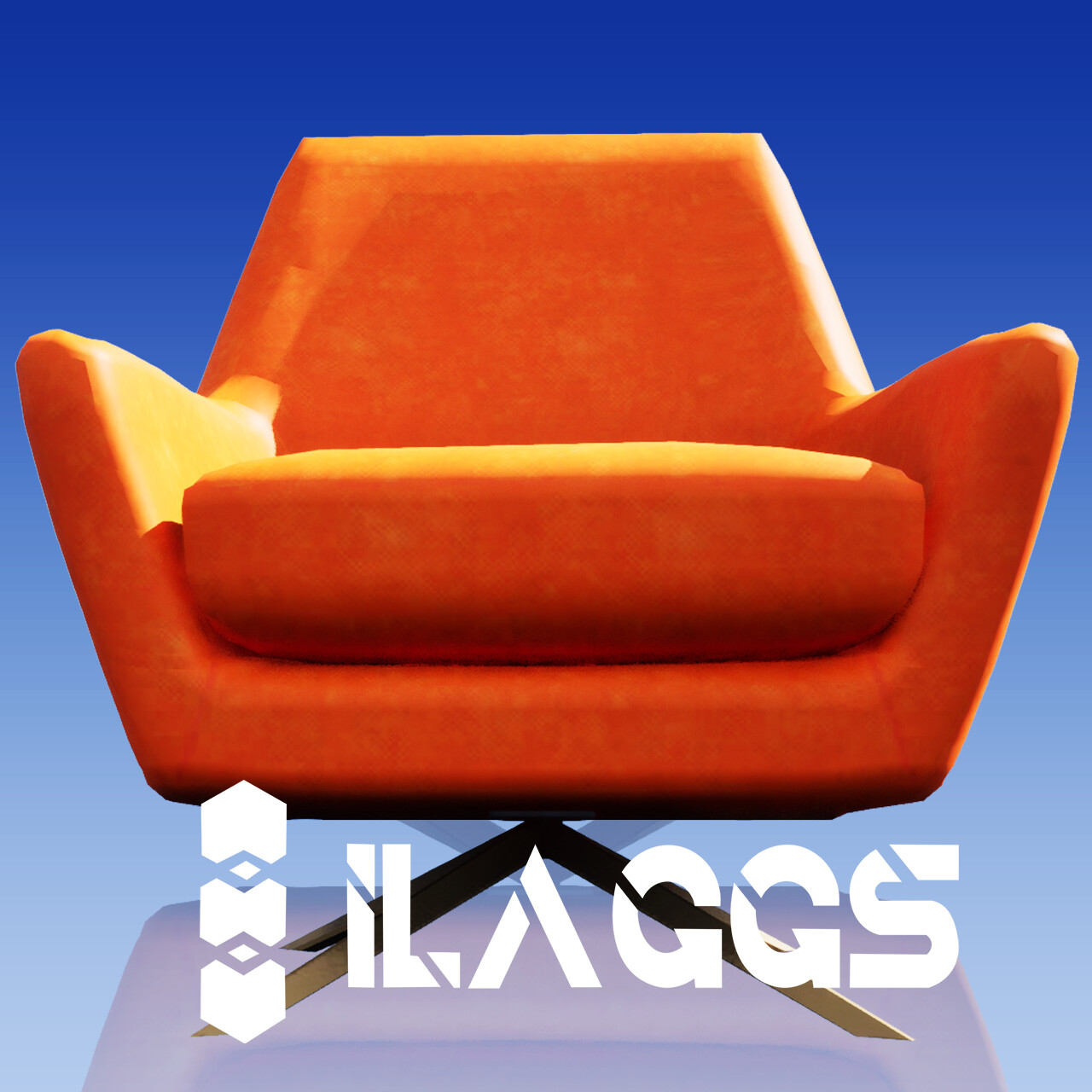 ArtStation - Spin Sunset Orange Chair
