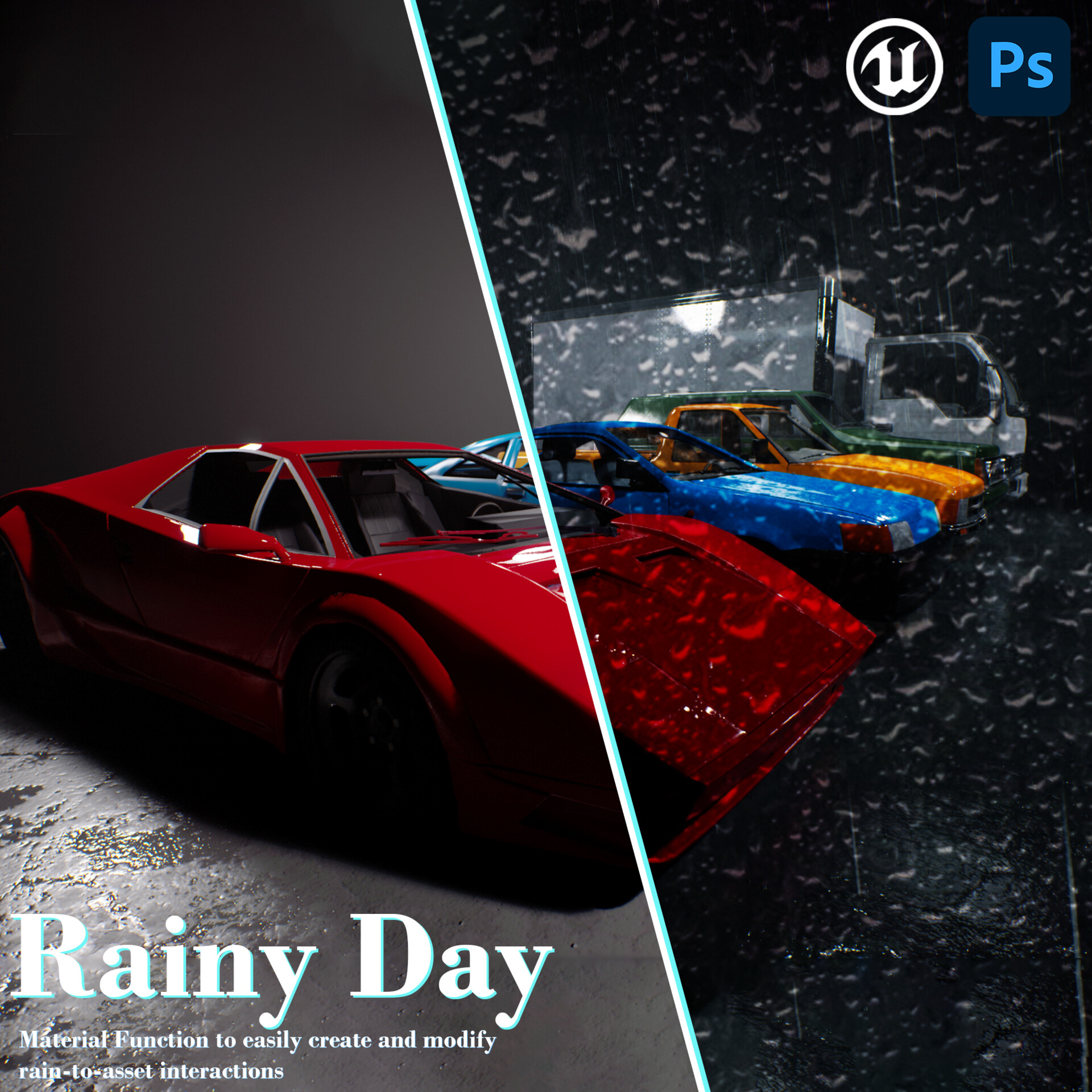 ArtStation - Rainy Day - Unreal Material Function for Rain-to-Asset ...