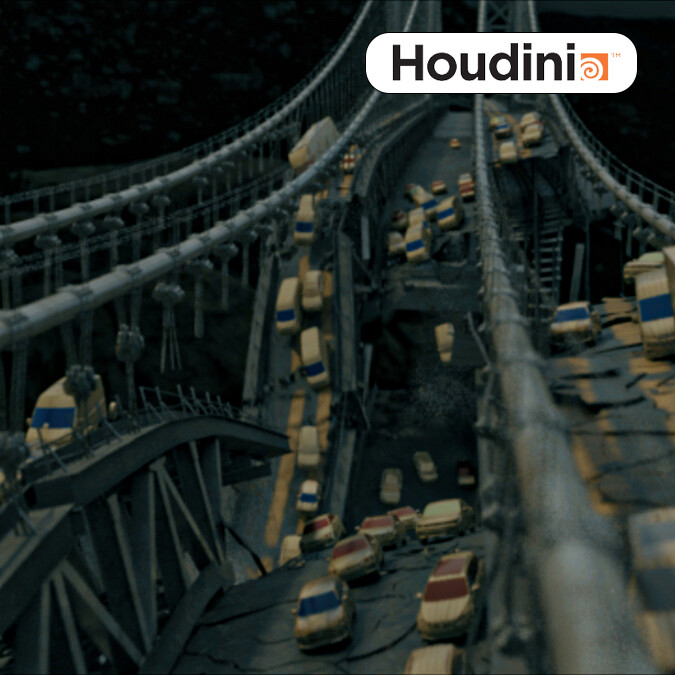 ArtStation - Bridge Destruction FX: Houdini exercise that I learned ...