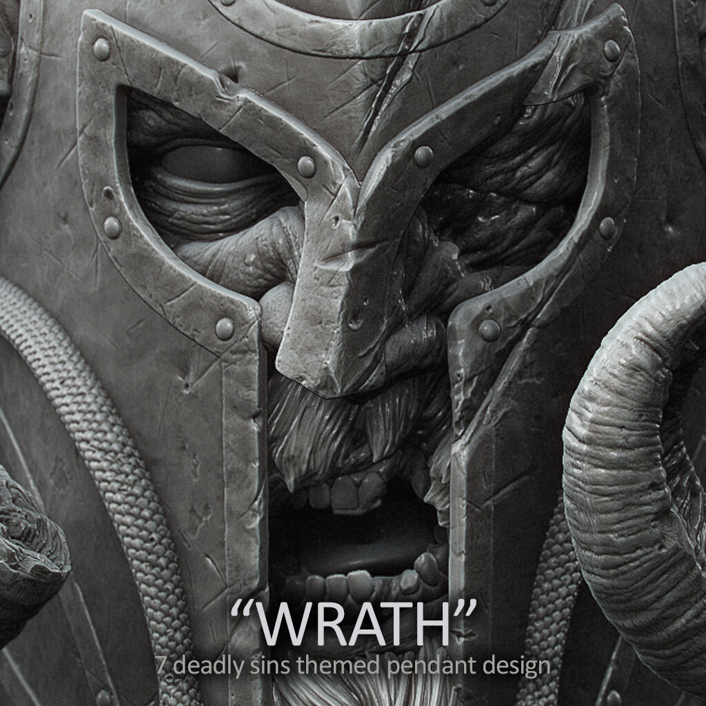 ArtStation - 7 deadly sins - Wrath (pendant design)