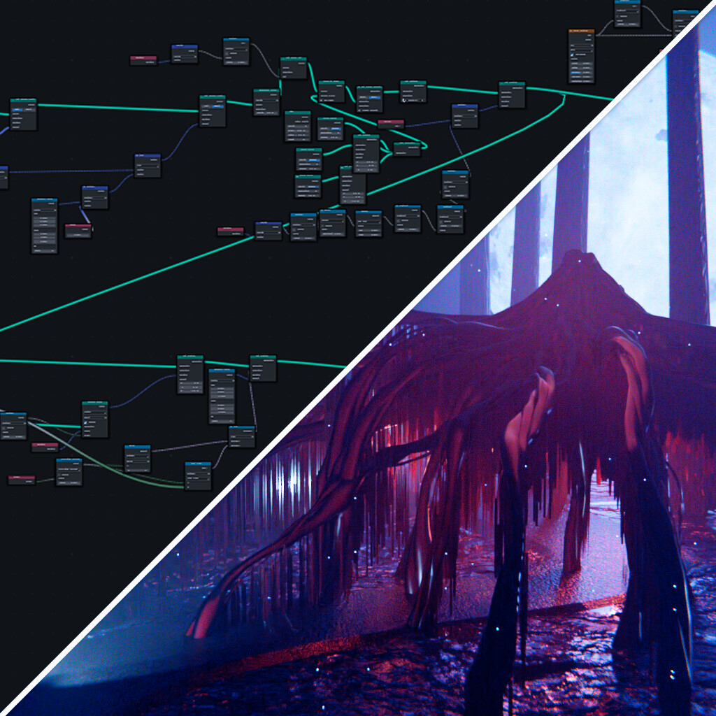 ArtStation - Geometry nodes shadow monster