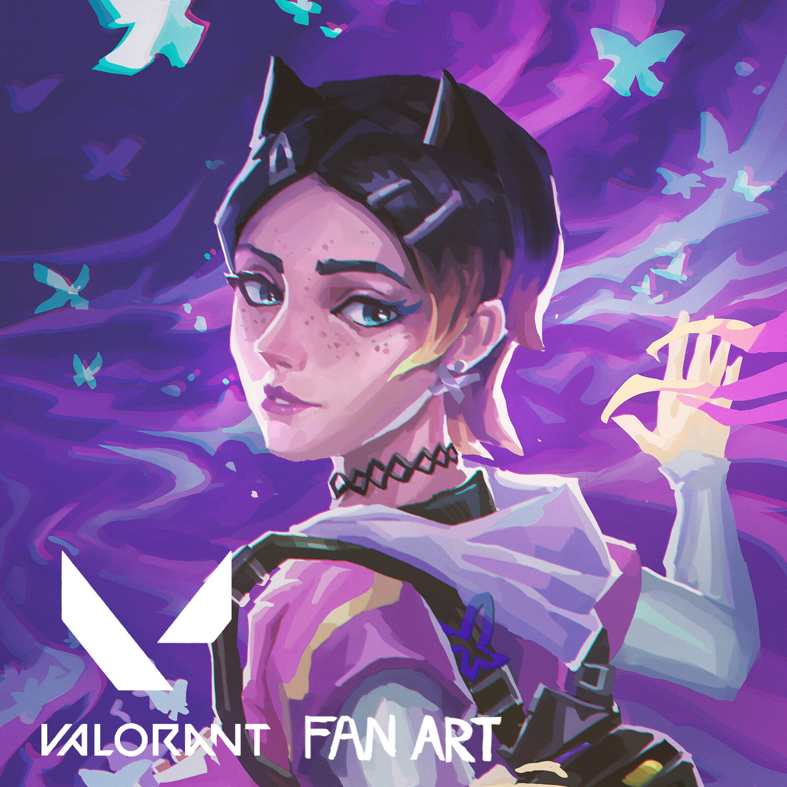ArtStation - VALORANT- Clove card 无畏契约-暮蝶卡面