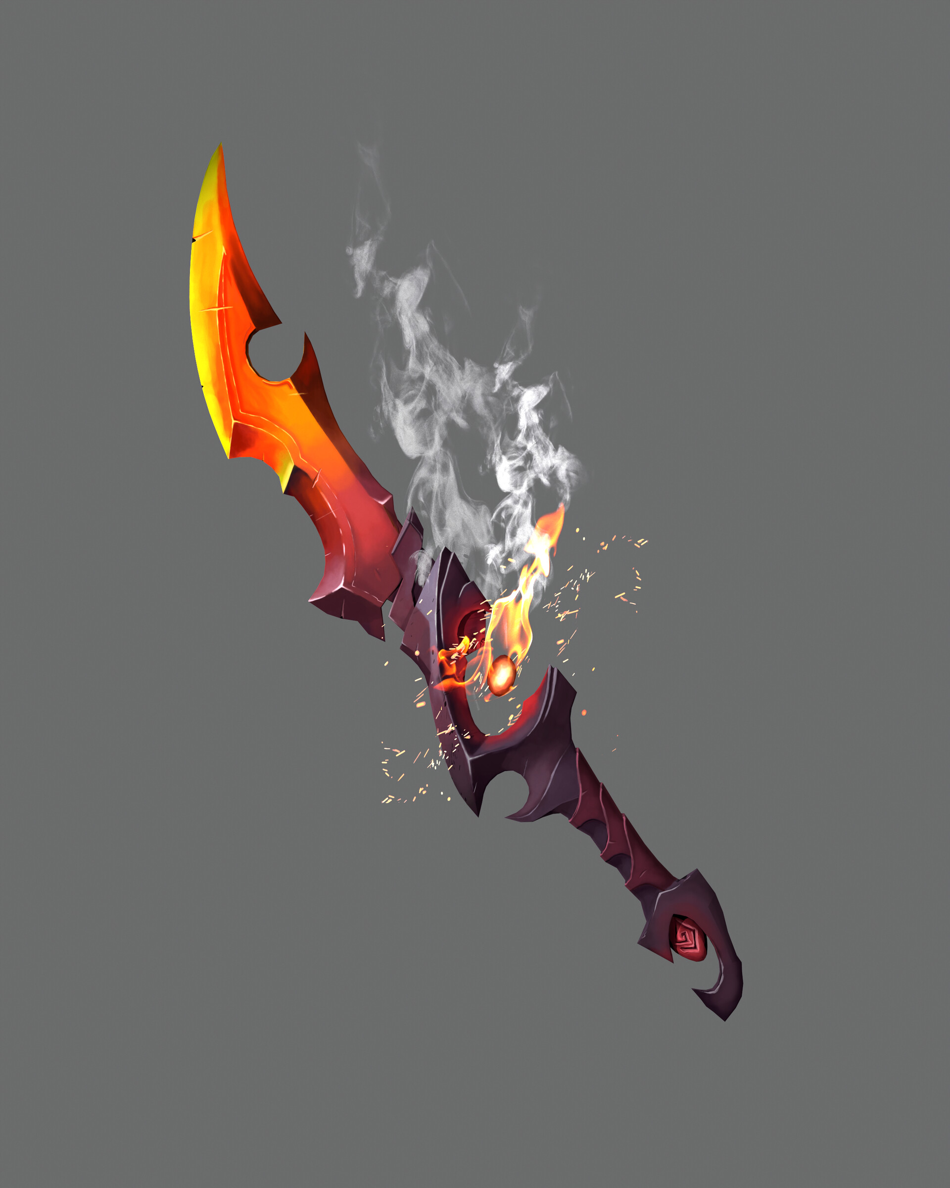 ArtStation - Fire blade - Handpaint Texturing