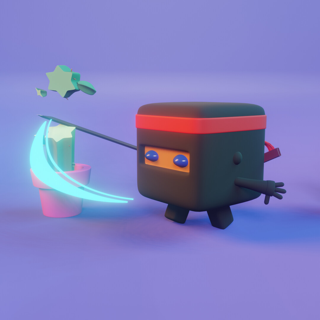 ArtStation - Stylized Character - Ninja Cube
