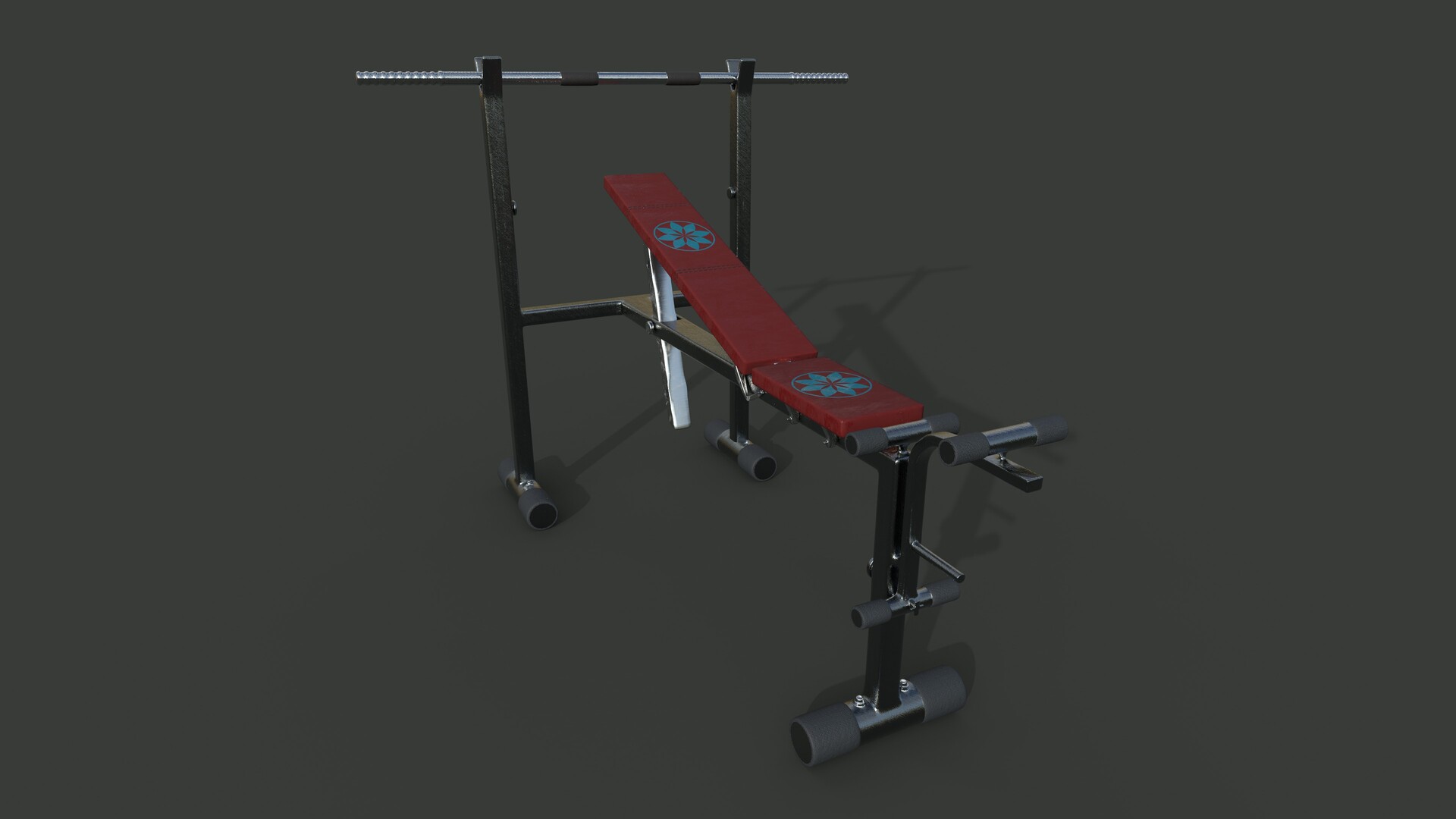 ArtStation - Weight Bench w/ Bar and Screw Knob