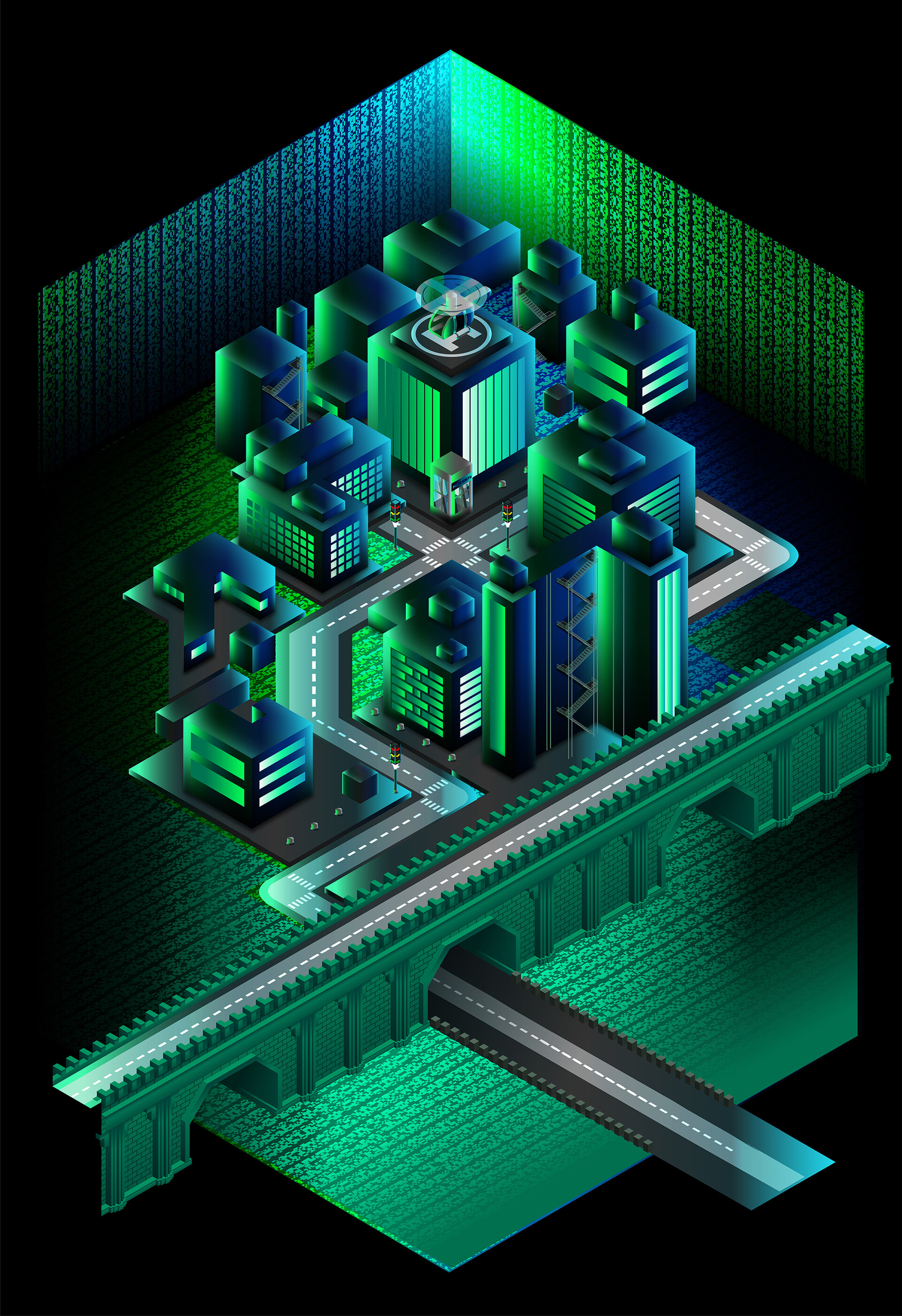 ArtStation - Isometric Vector Project Animated - The Matrix World