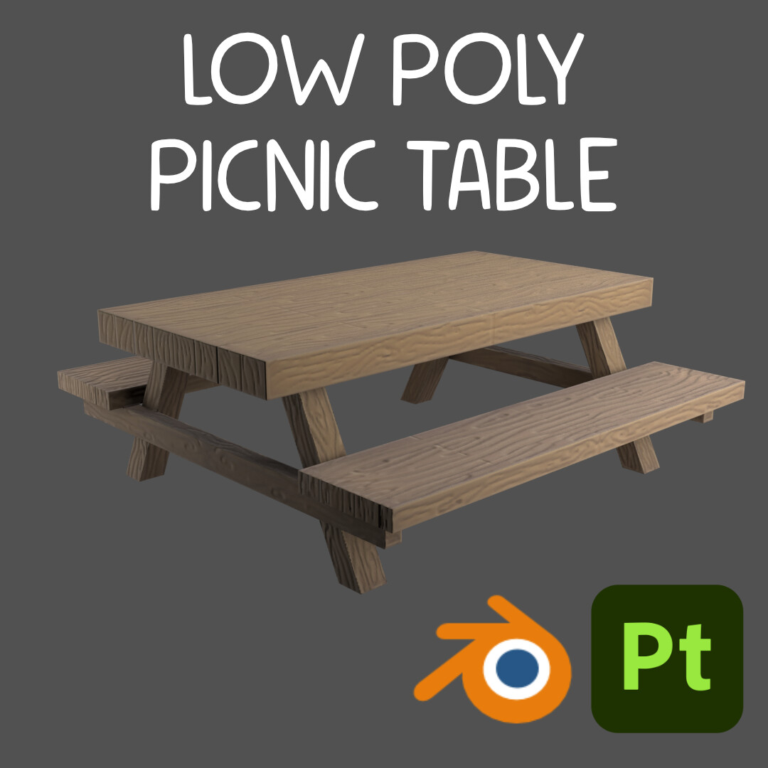 ArtStation - Low Poly Picnic Table