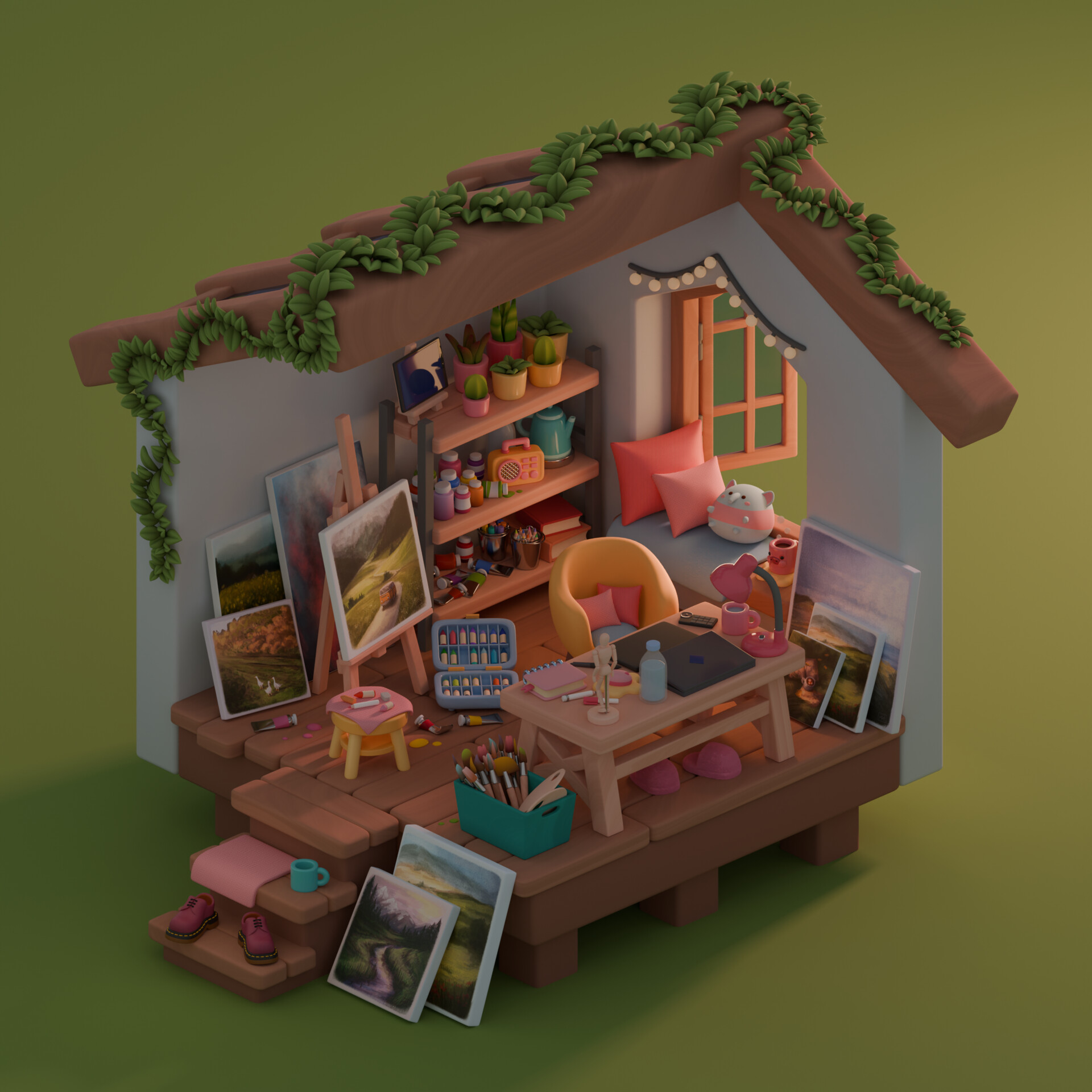 ArtStation - Artist's Room + Animation