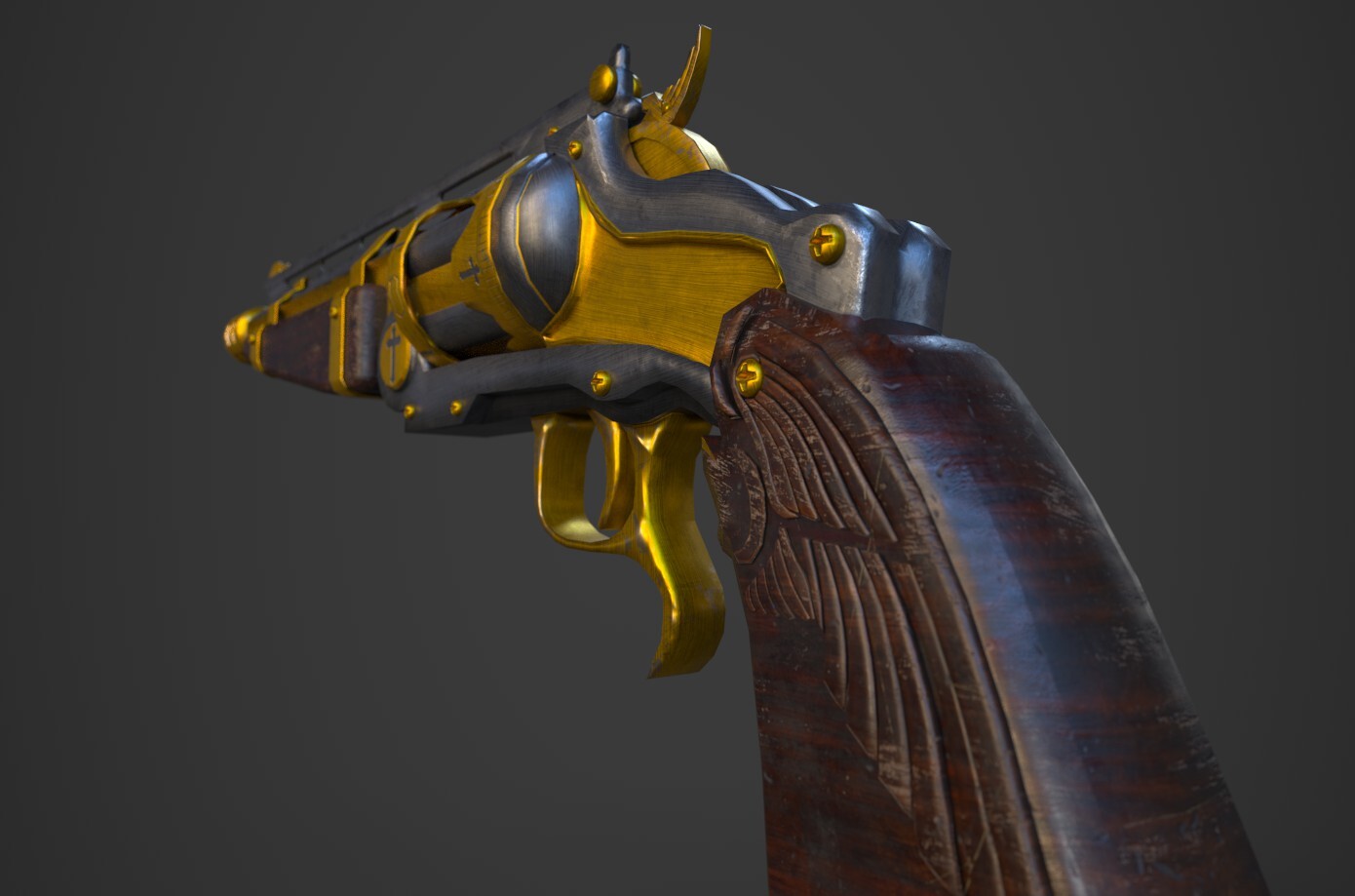 ArtStation - Ancient Gun textured in Substance painter