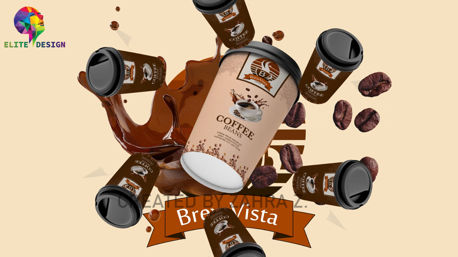 ArtStation - 2d animated Advertisement (brewvista coffee)