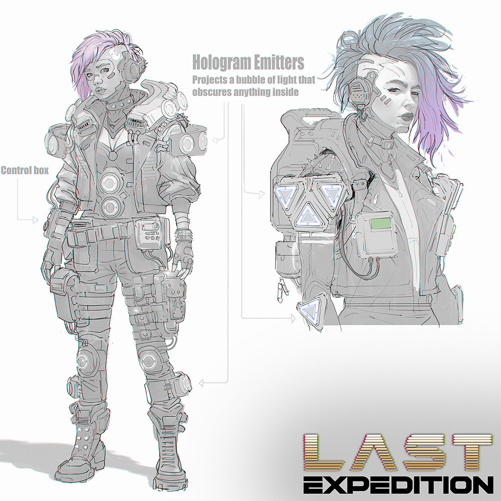 ArtStation - Developmental drawings for Last Expedition Character Valeria