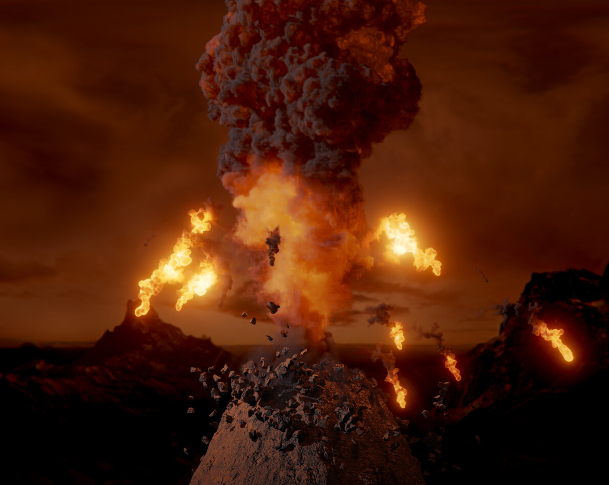 ArtStation - Volcano compo