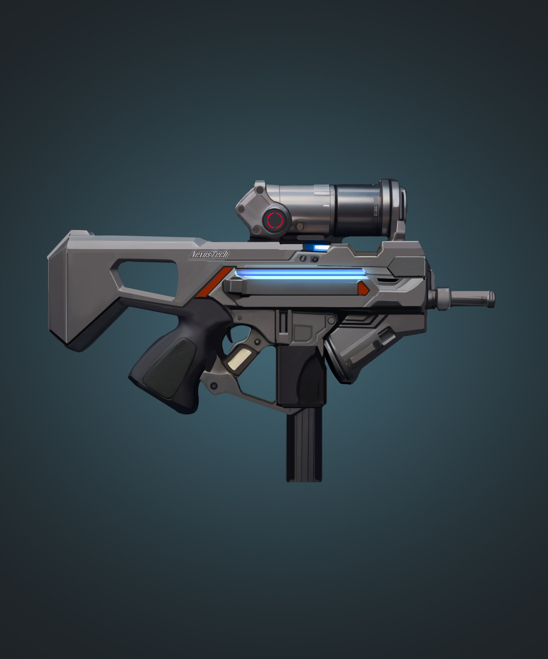 ArtStation - cyberpunk submachine gun
