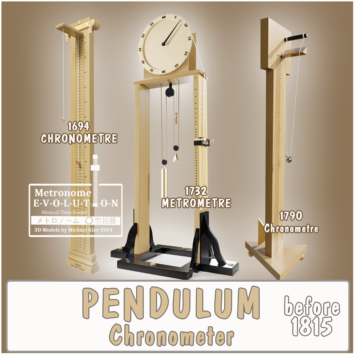 ArtStation - Metronome - History - Pendulum Chronometer's 17th - 18th ...