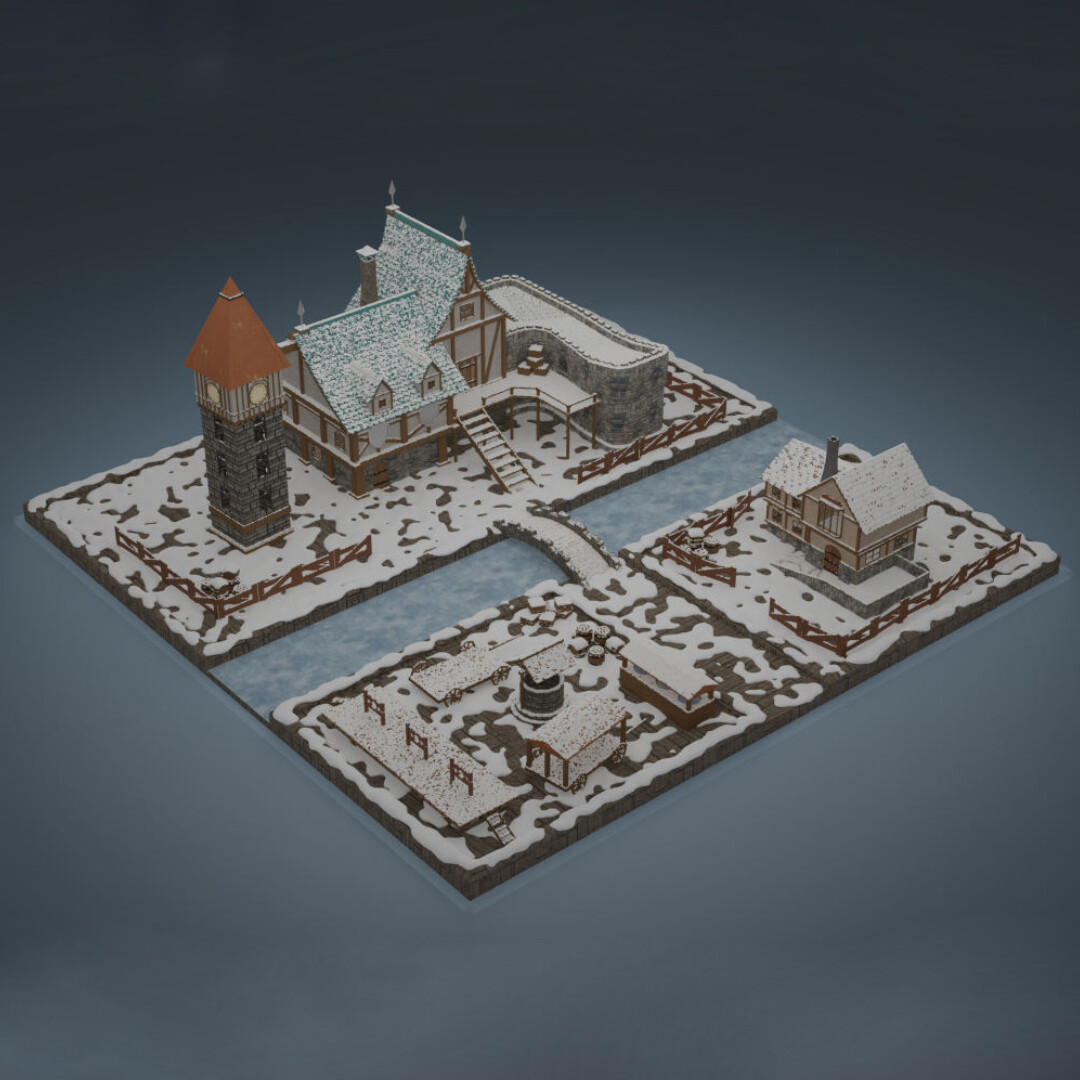 ArtStation - Medieval Winter Village