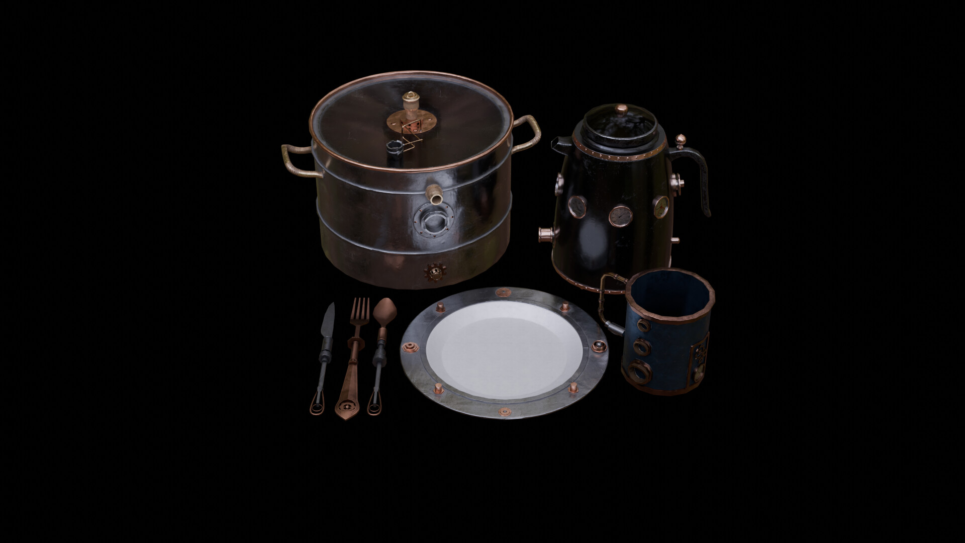 ArtStation - Steampunk style tableware