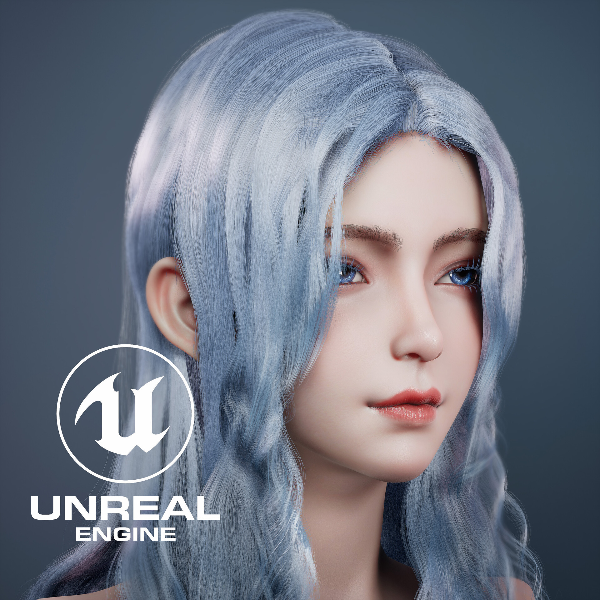 ArtStation - UE5-Blue Hair Girl