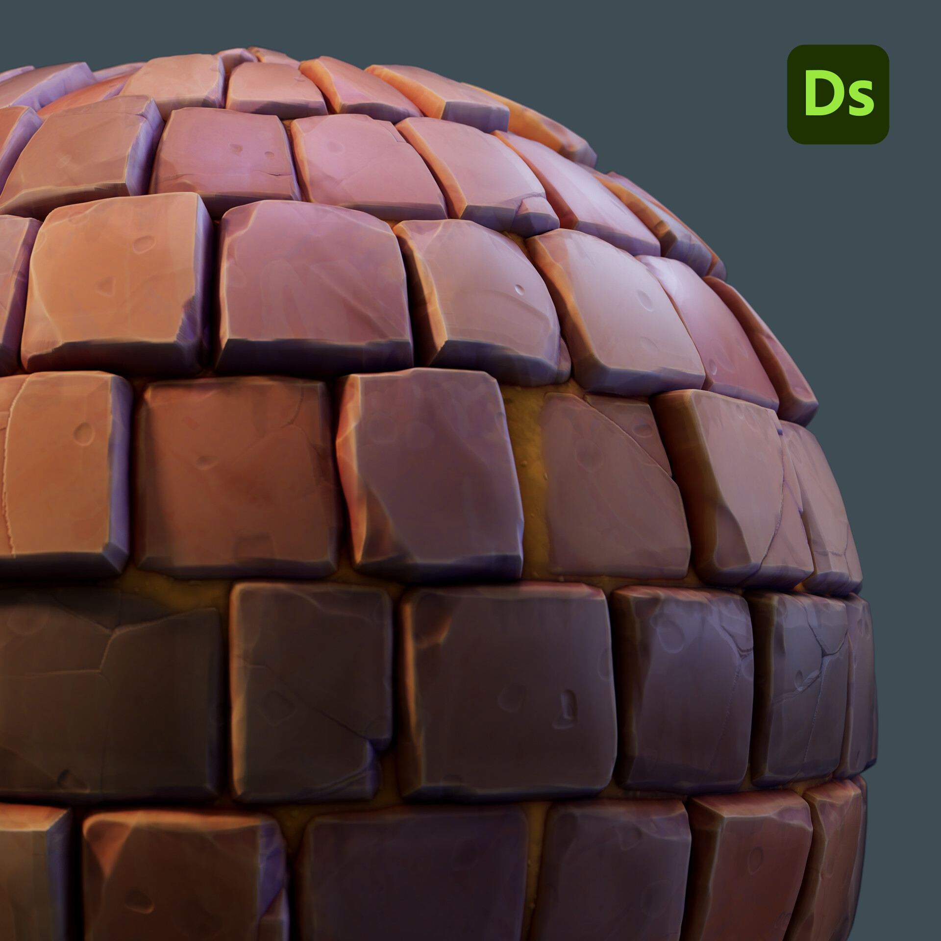 ArtStation - Stylized Colored Bricks