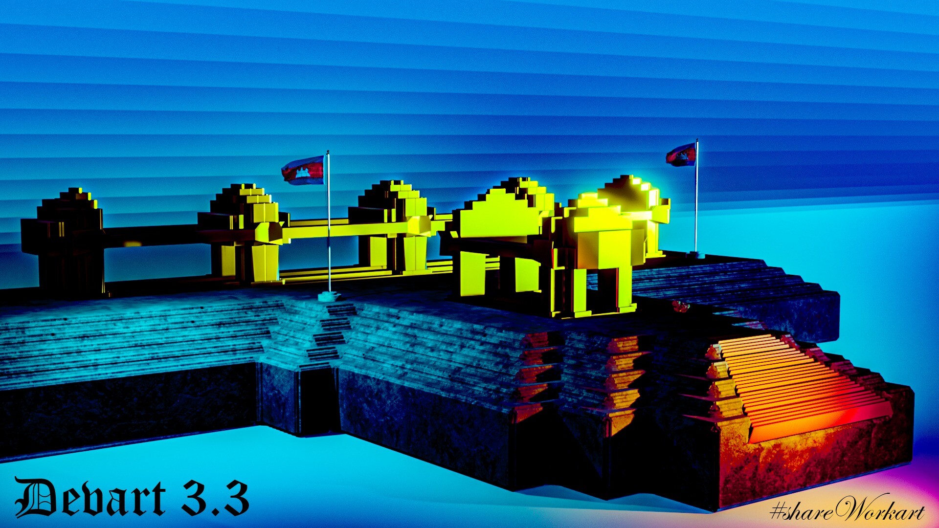 ArtStation - Ikhode Artwork - Preah Vihear Modeling rendered image ...