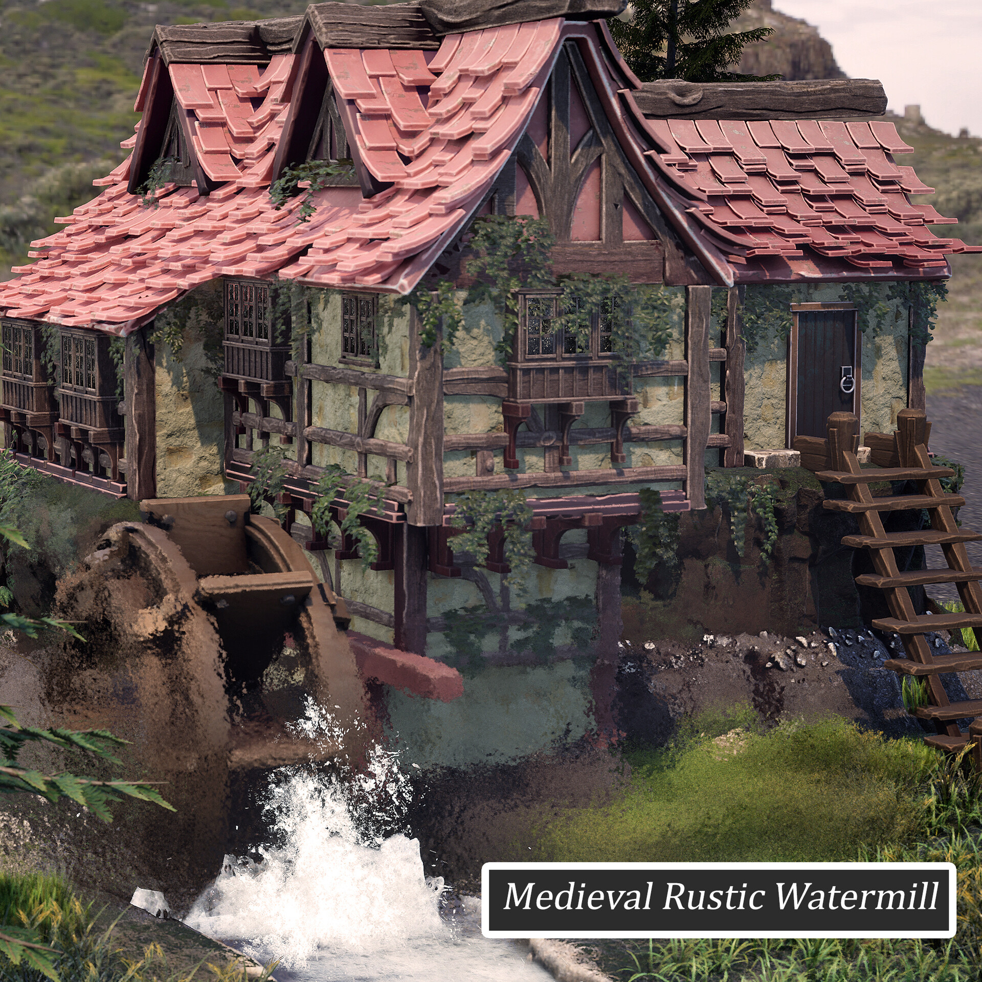ArtStation - Medieval Rustic Watermill