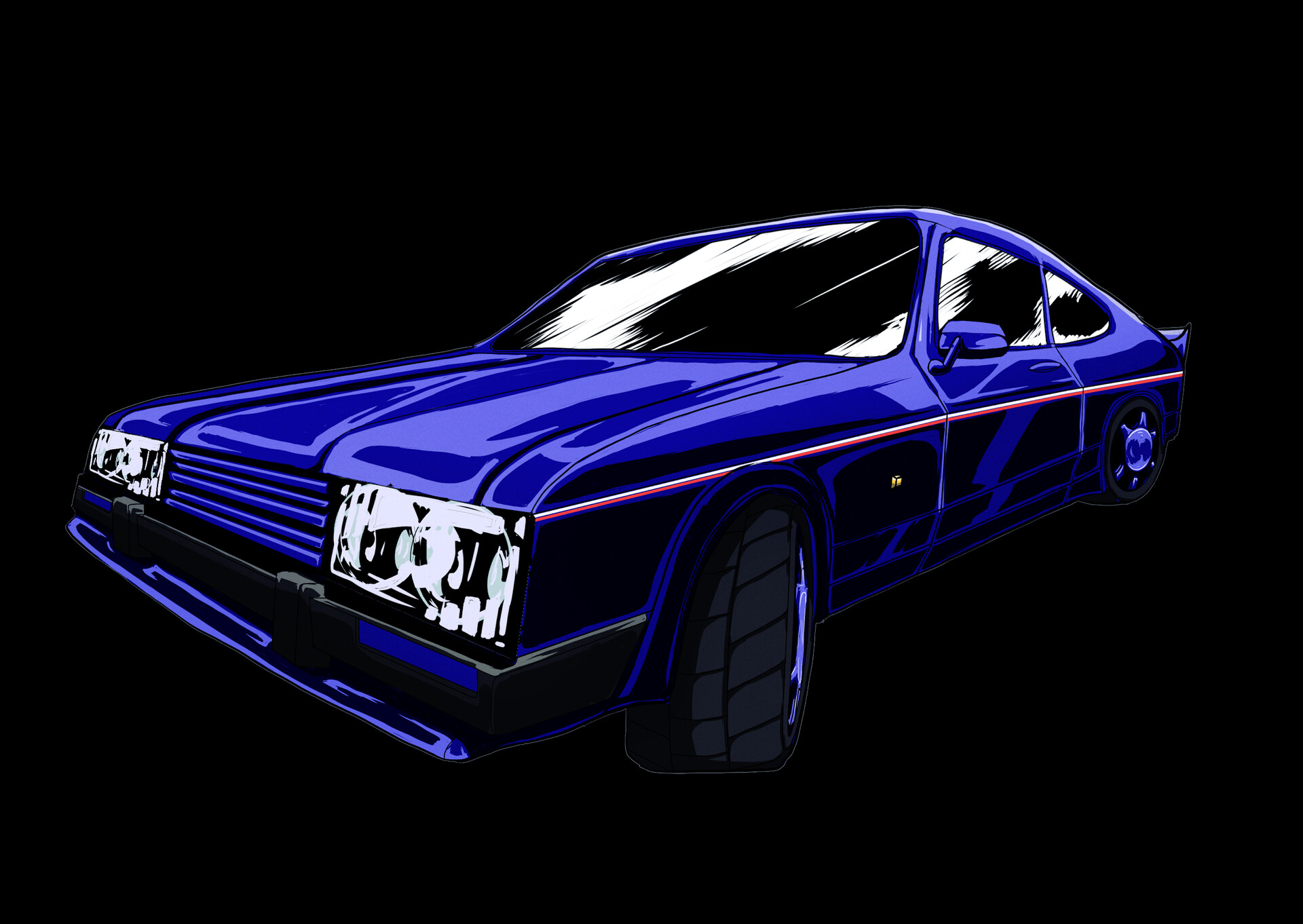 ArtStation - Drawing a blue car - Рисую авто