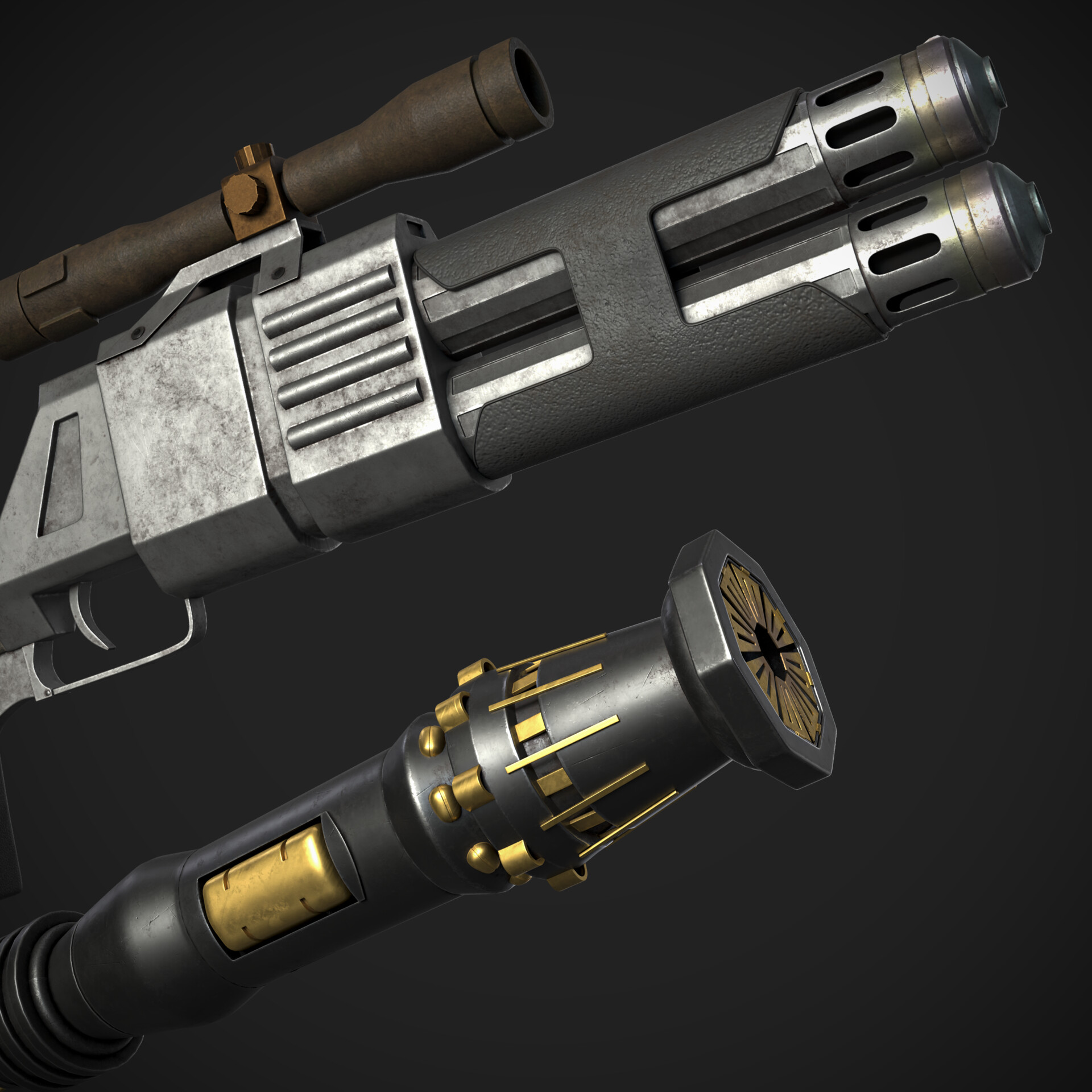 ArtStation - Blaster and LIghtSaber