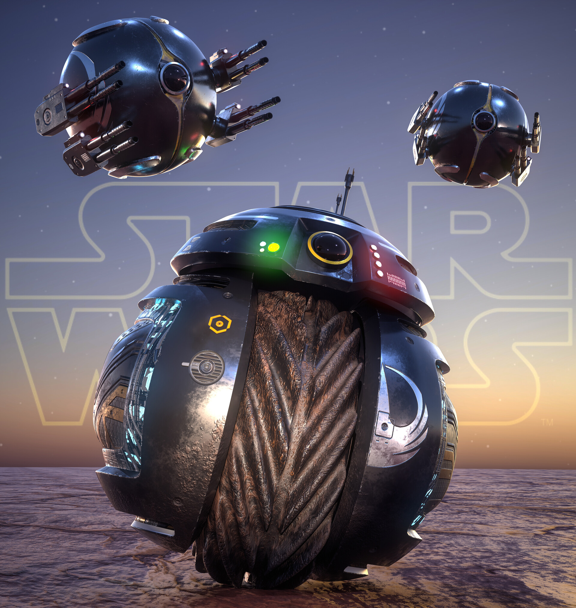 ArtStation - R3-Q2 - Spy Combat Droid