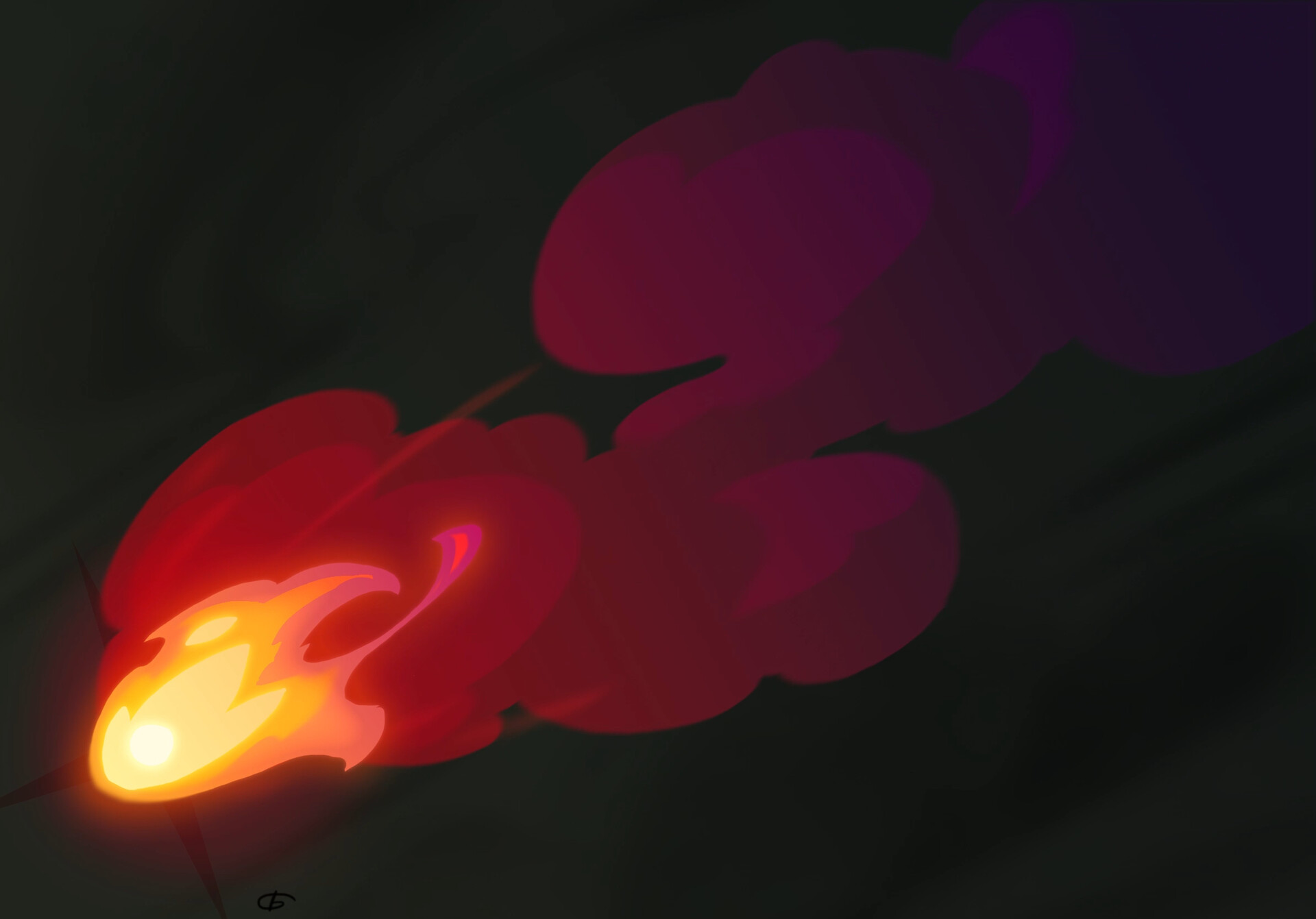 ArtStation - Burning projectile 2D VFX