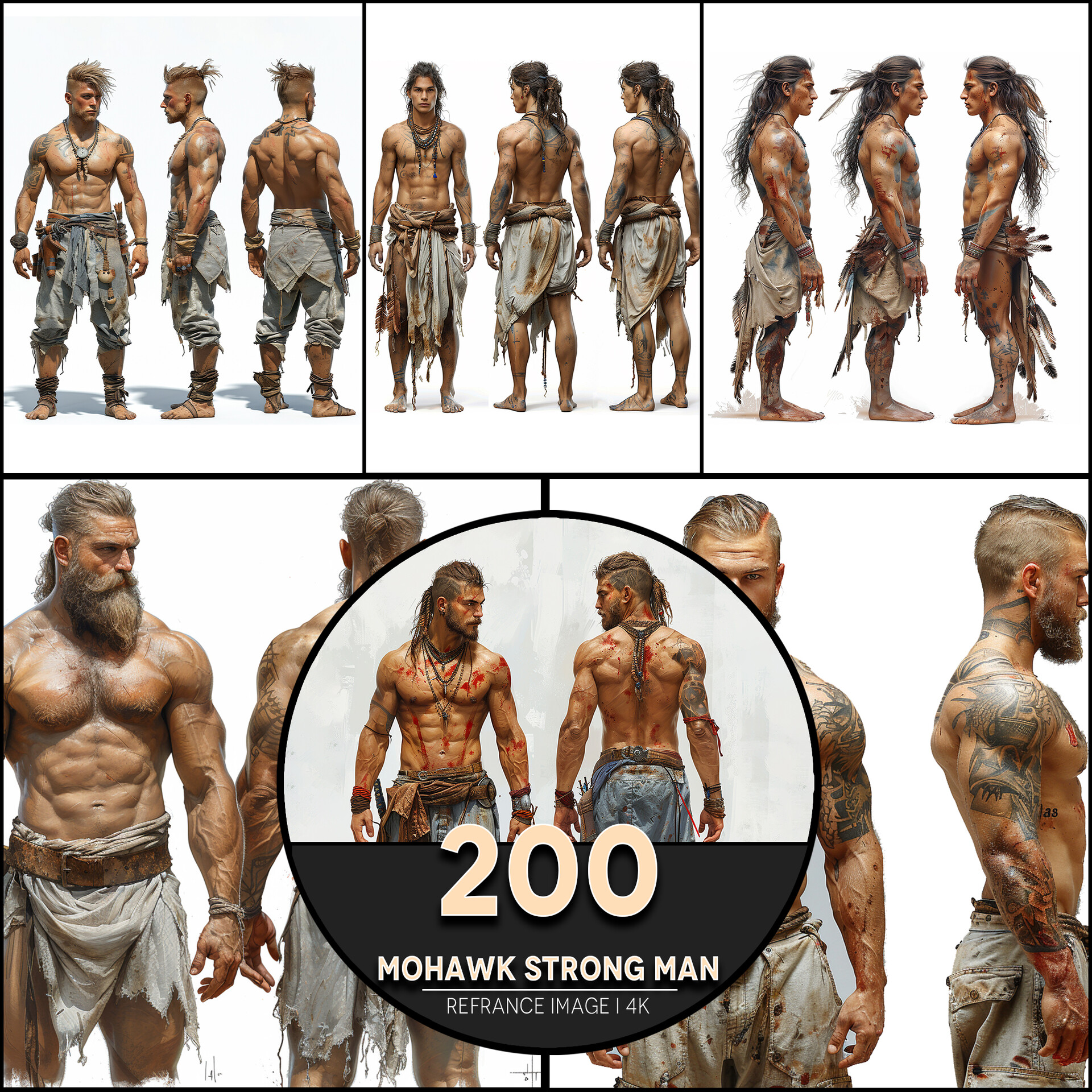 Pixel Ref - Mohawk Strong Man 4K Reference/Concept Images