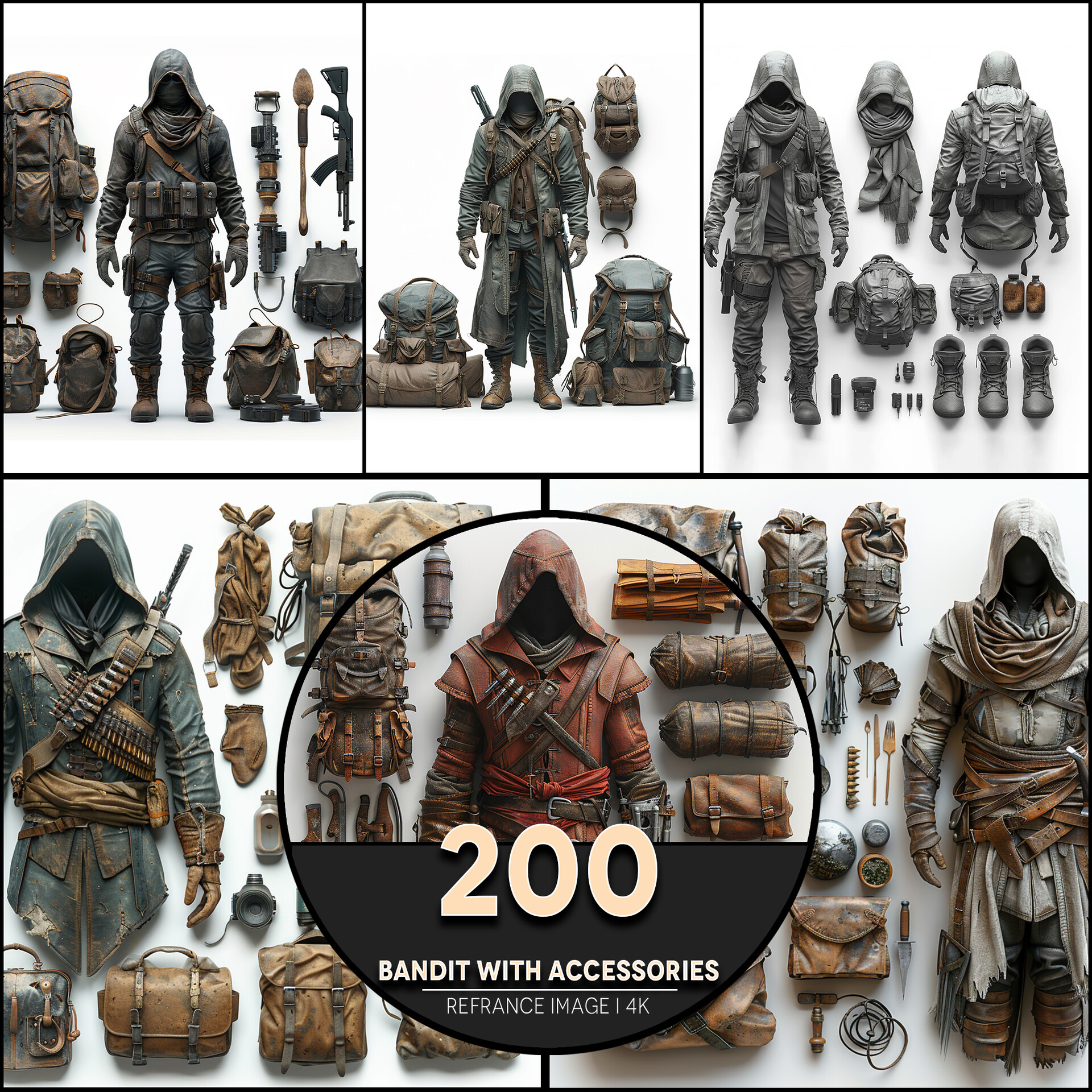 ArtStation - Bandit with Accessories 4K Reference/Concept Images