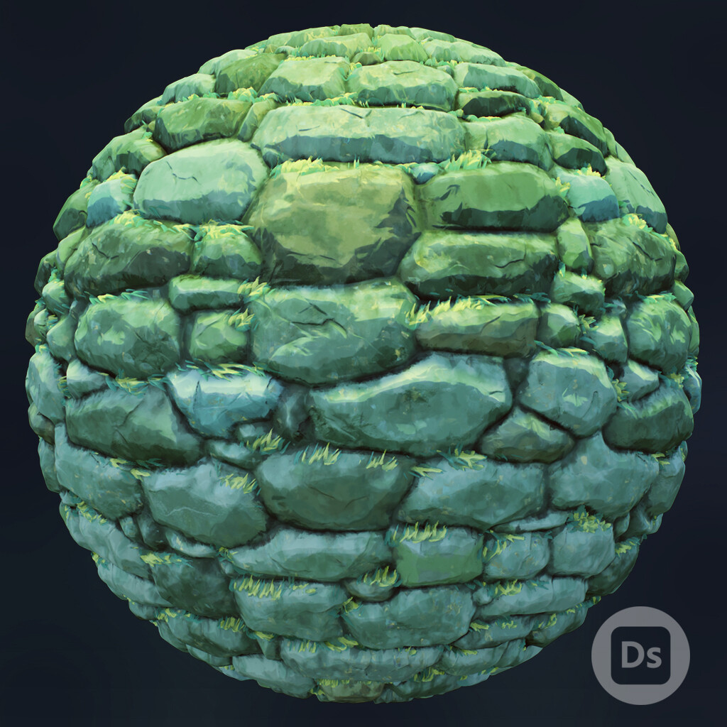 ArtStation - Ghibli Style Stone Wall | Substance Designer