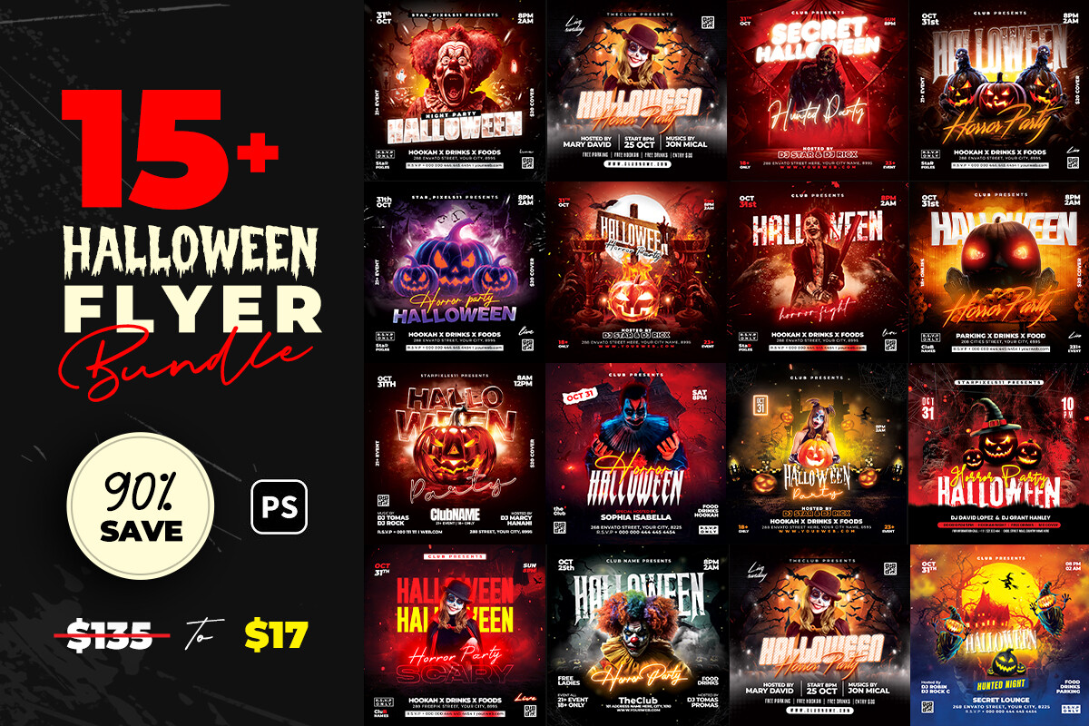 ArtStation - 15+ Halloween Flyer Bundle
