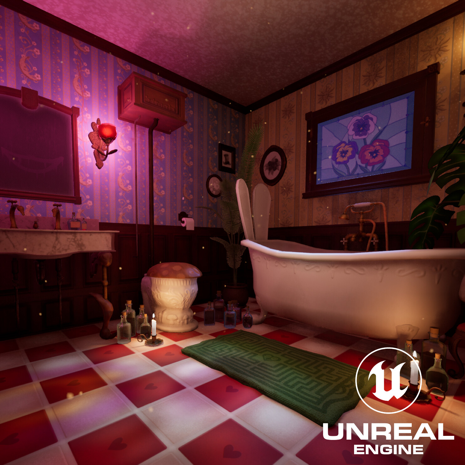 ArtStation - Victorian style Alice in Wonderland bathroom