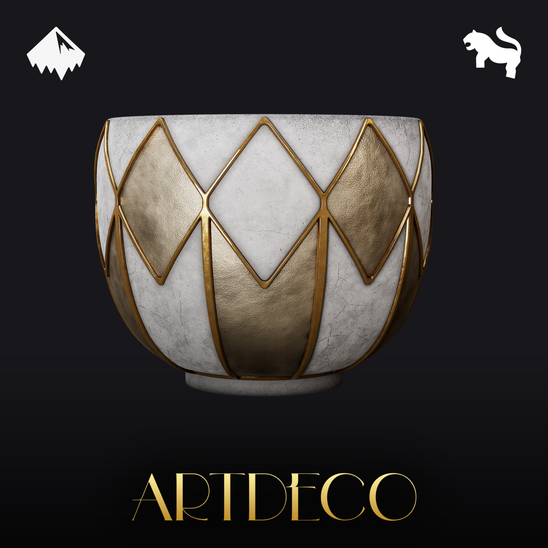 ArtStation - Art Deco Planter 01
